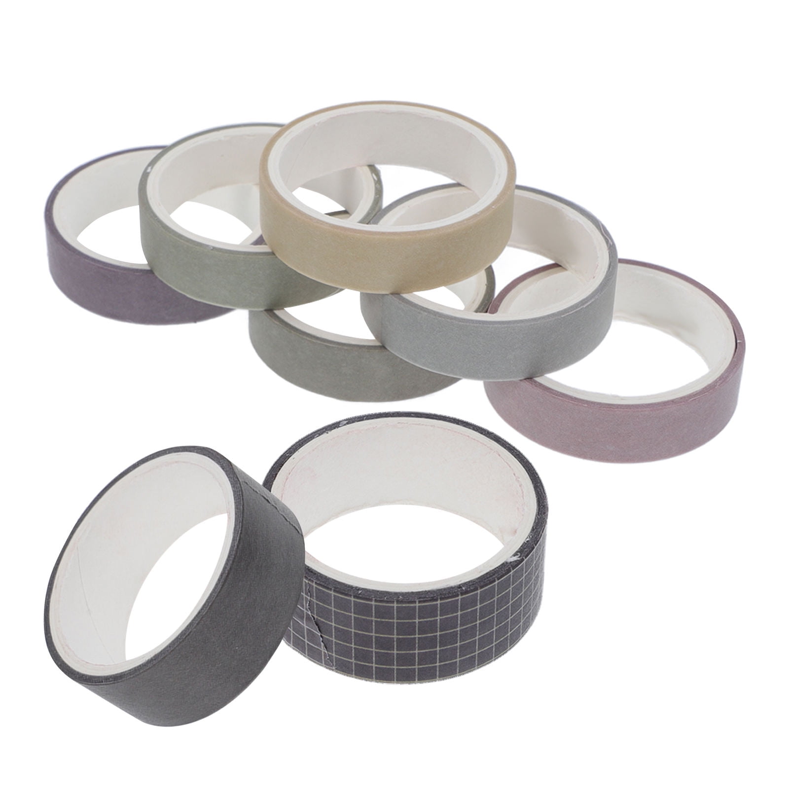 EXHUMKY Washi Tape 8 Rolls Assorted Color Paper High Adhesion Tearable ...