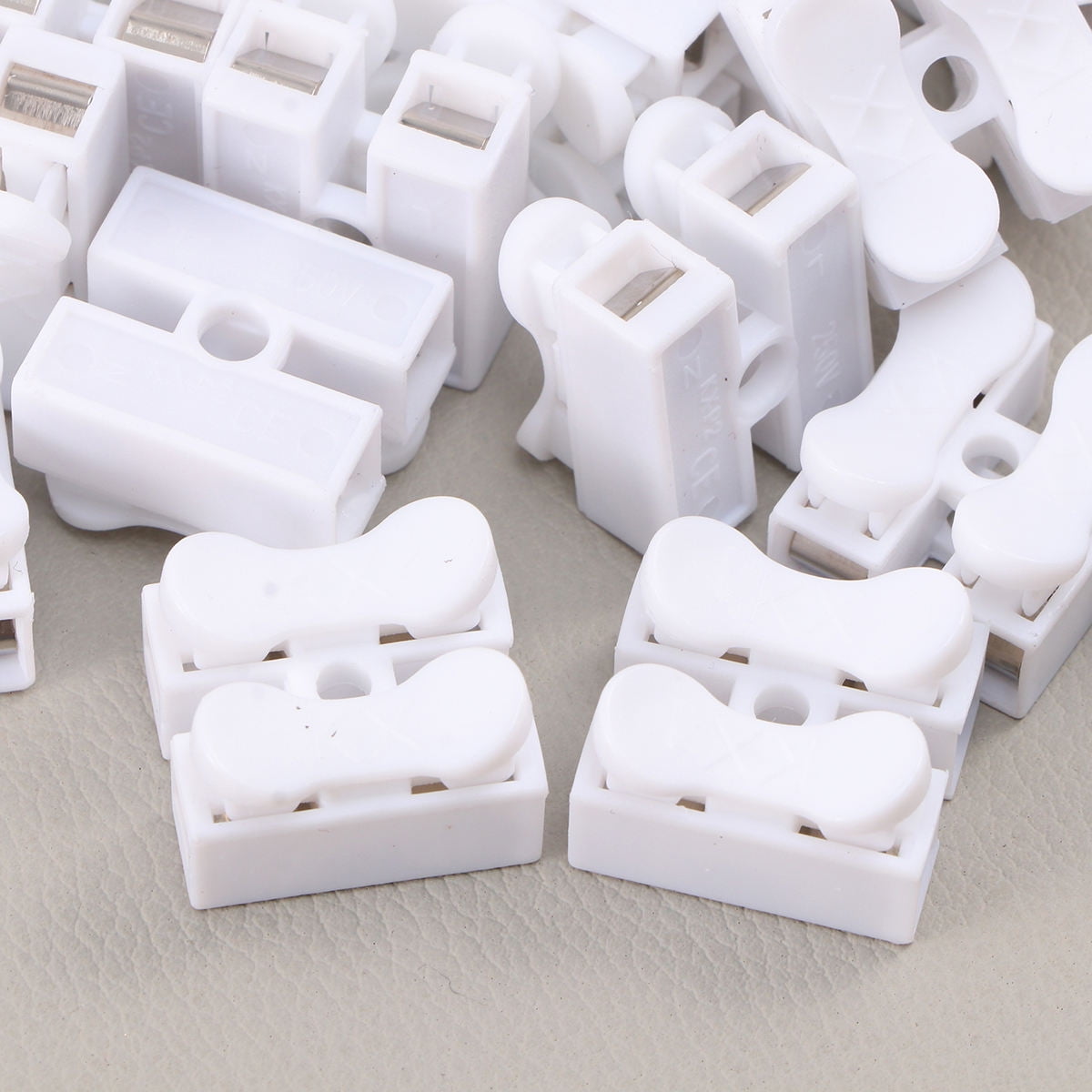 EXHUMKY White Wire Lamp Push Type Terminal Block 50Pcs Instruments And ...