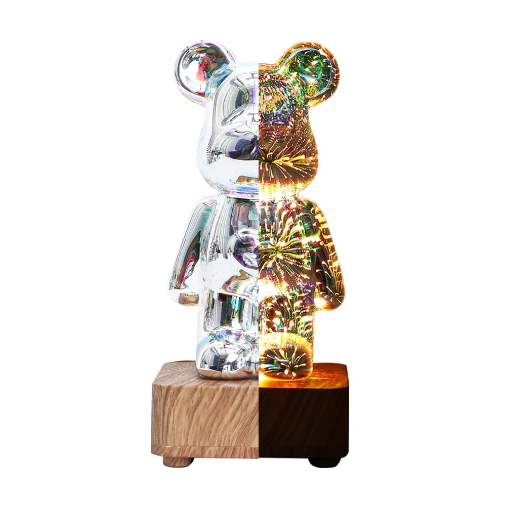 EXIGENT 3D LED Light Bear Fireworks Lamp Night Light Flashing Cool ...