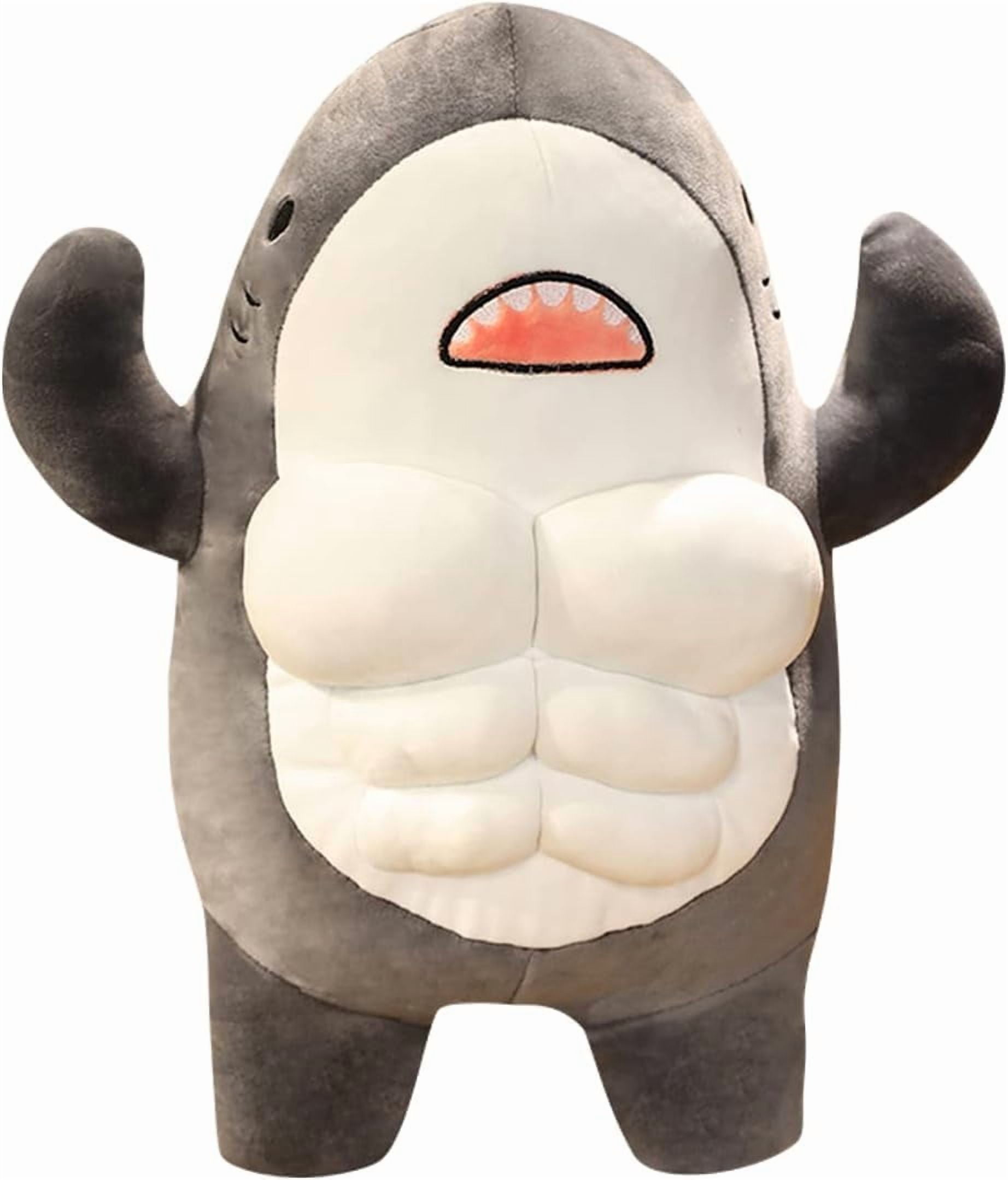 EXIGENT Kawaii Muscle Abs Teddy Bear Shark Buff Plush Cuddly Stuffed ...