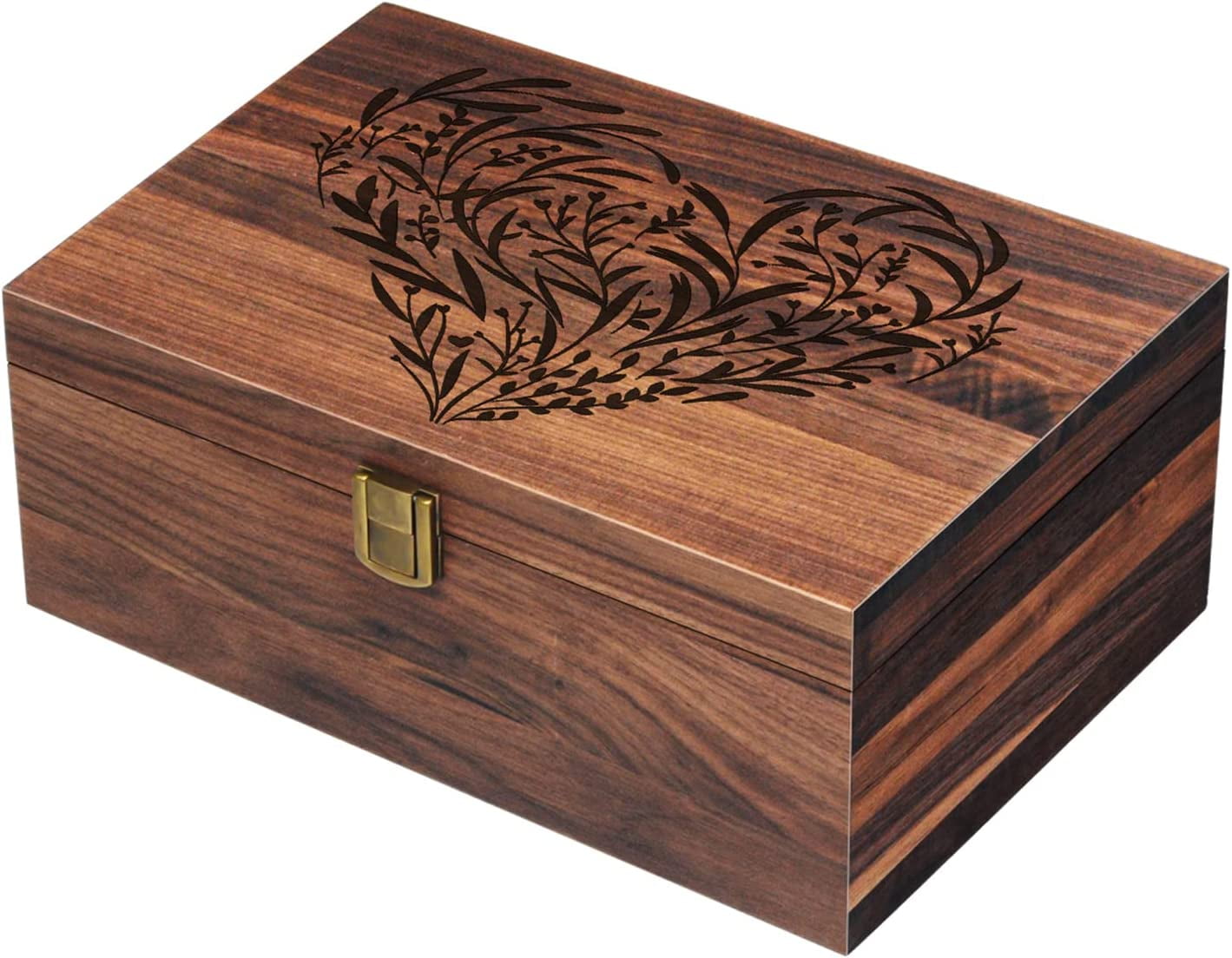 EXISTING Memory Box for Keepsakes, Floral Heart Laser Cut Wood Keepsake ...
