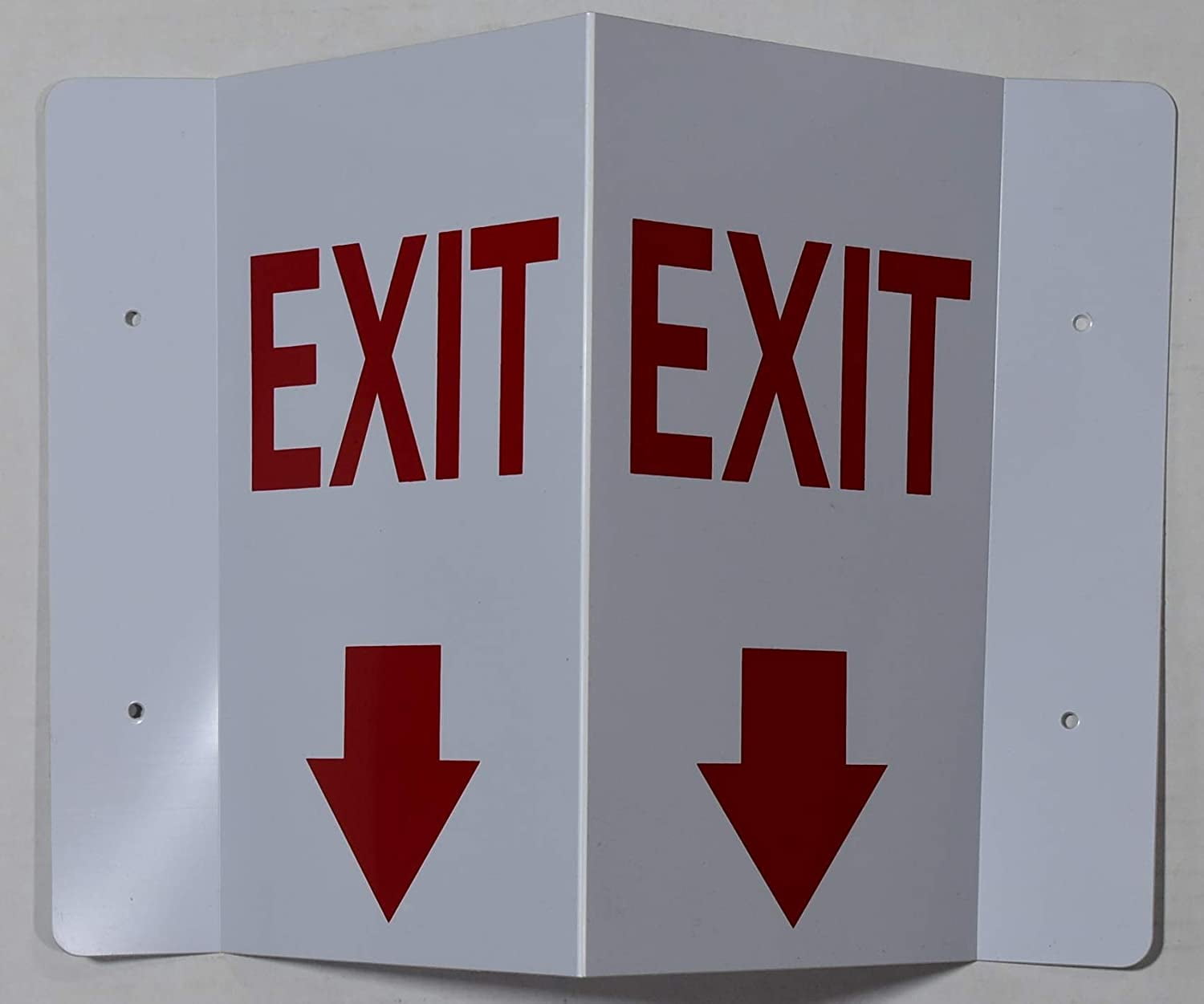 EXIT Arrow Down 3D Projection Sign/EXIT Arrow Down Hallway Sign (White ...