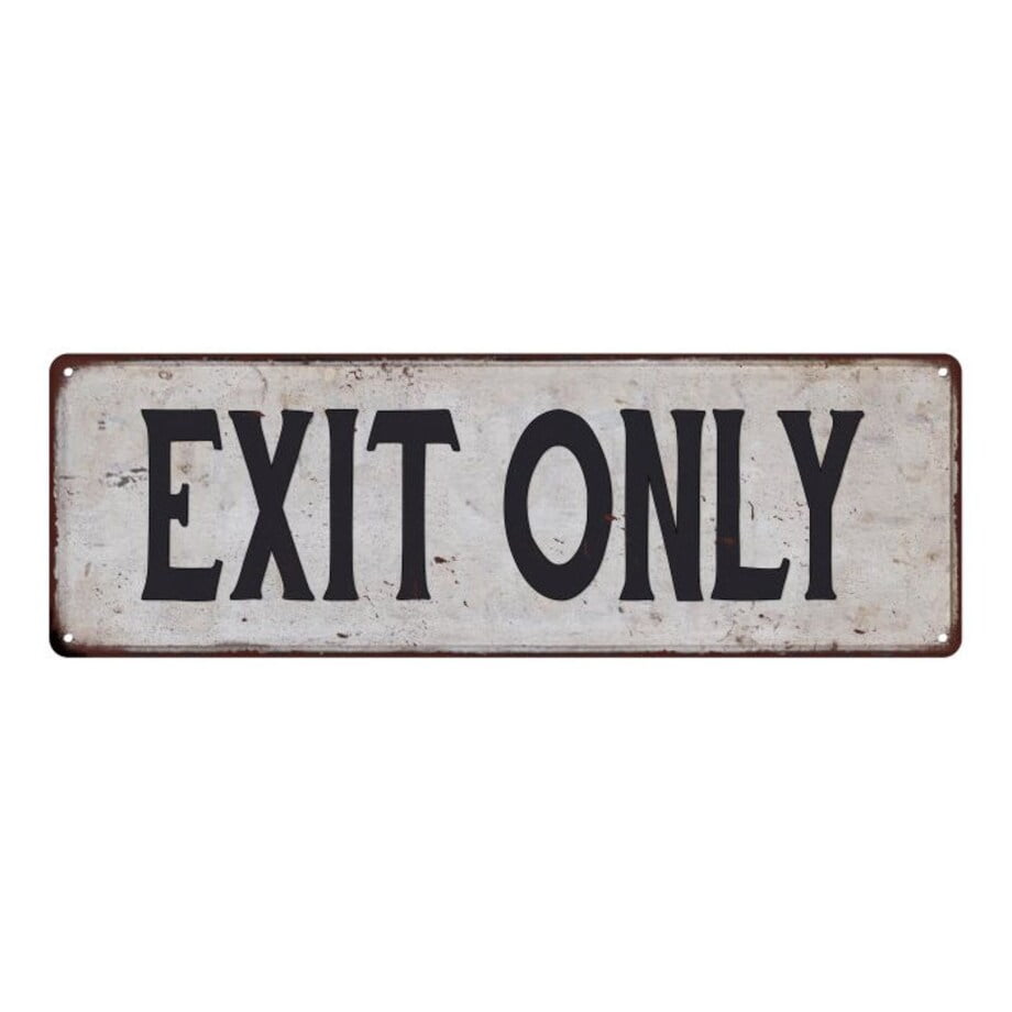 EXIT ONLY Sing, Vintage Looking Exit Sign, Chic Retro Business Sign ...