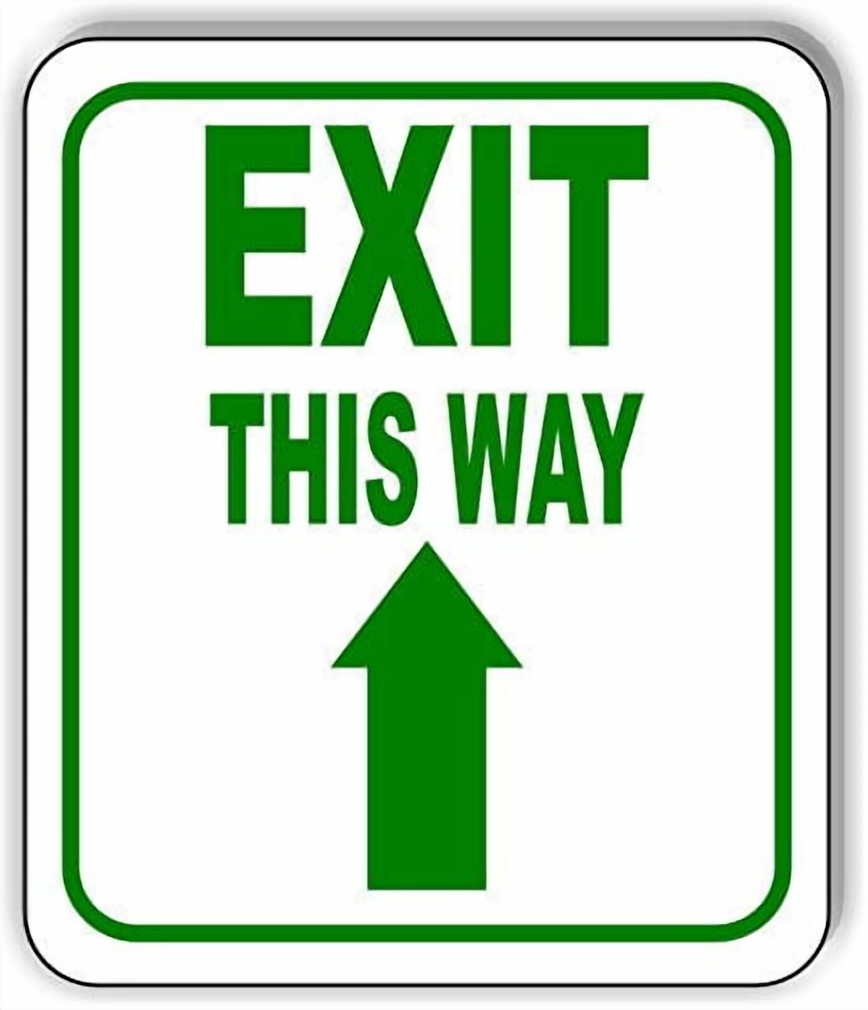 EXIT THIS WAY DIRECTIONAL UPWARD ARROW GREEN Aluminum Composite Outdoor ...