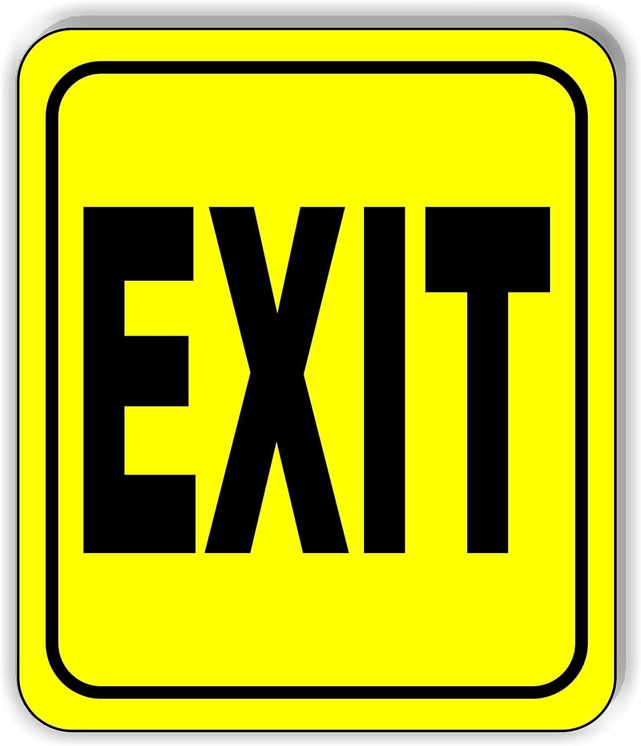 EXIT yellow black Aluminum Composite Sign, 8.5"x10" - Walmart.com