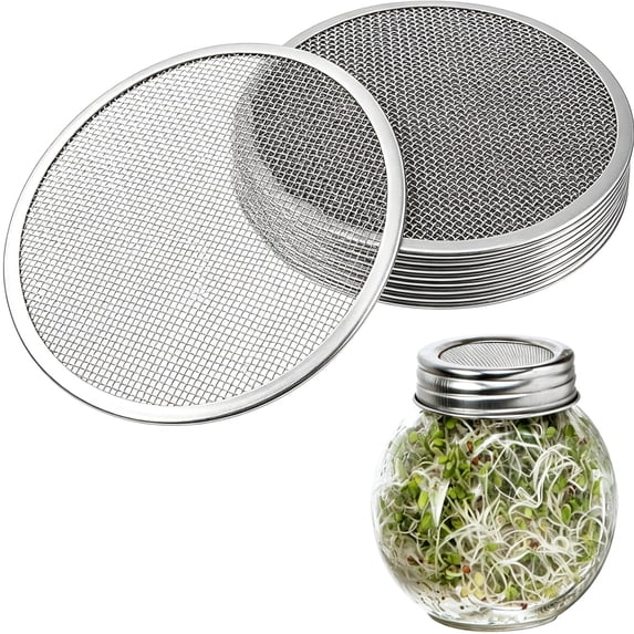EXLEAF 10 Pack Sprouting Lids for Mason Jars,82Mm Wide Mouth Mason Jar ...