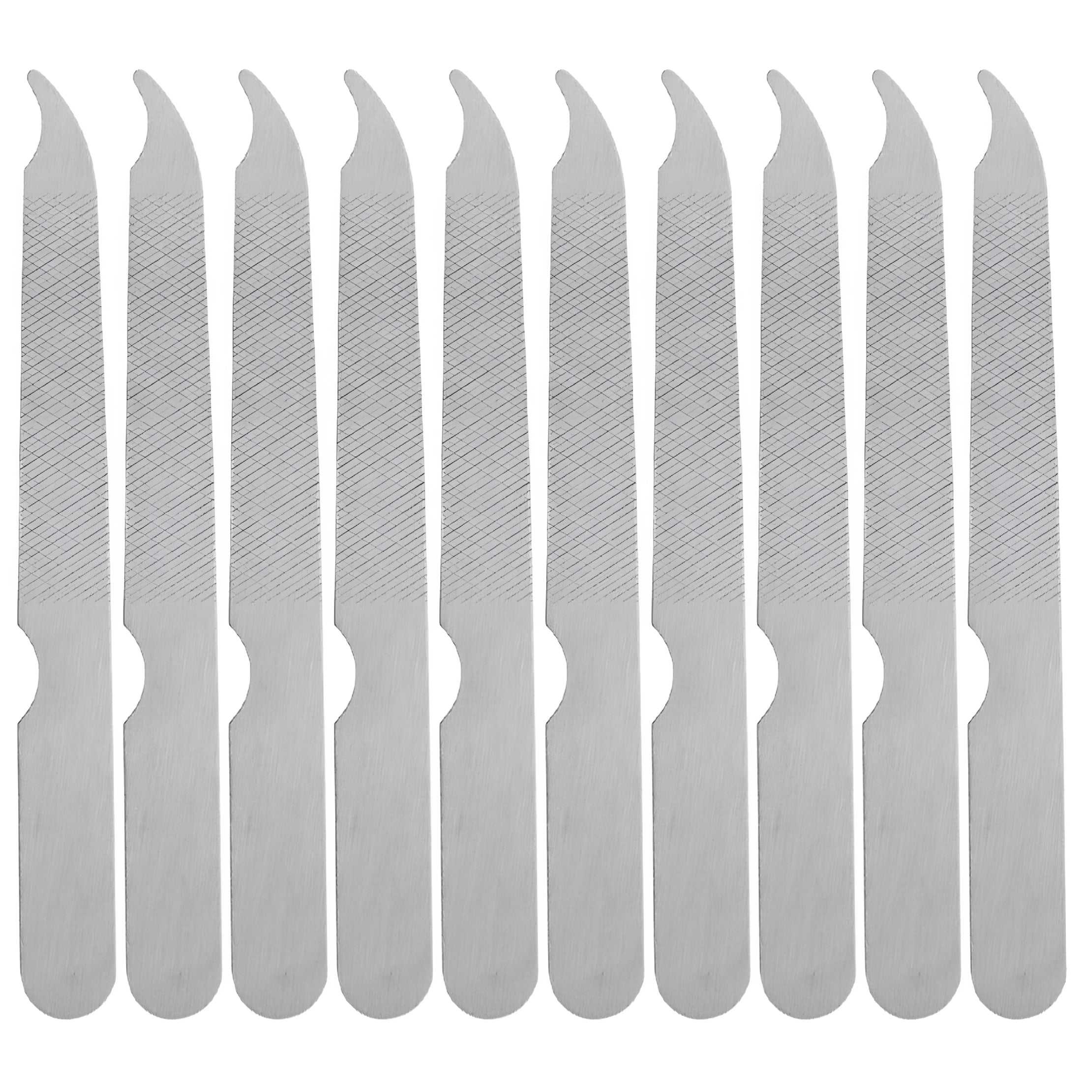 EXLEAF 10 Pcs Metal Nail File, Hard Rasp Nail Buffer, Non-Slip Handle ...