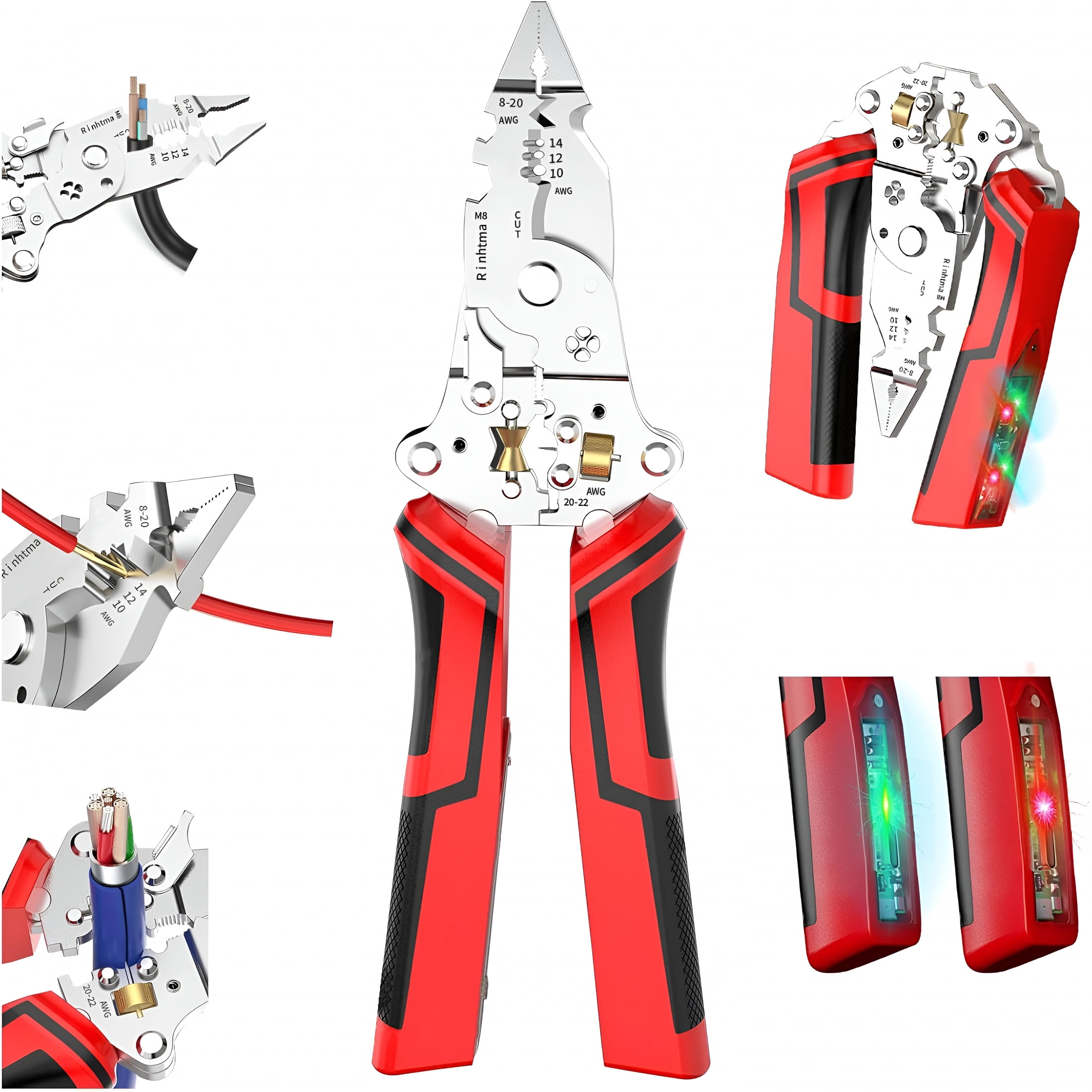 EXLEAF 14-in-1 Wire Stripping Pliers,New Rechargeable Wire Strippers ...