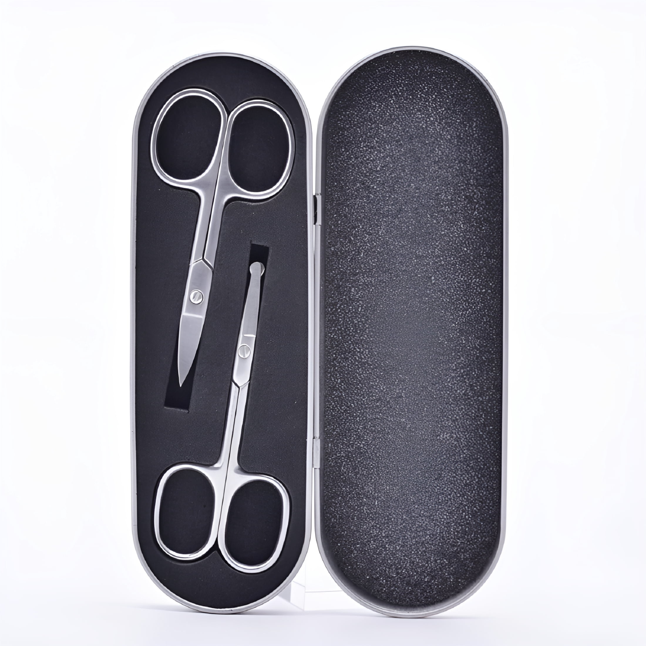 EXLEAF 2 Pieces Curved and Round Facial Nose Hair Scissors for Men ...