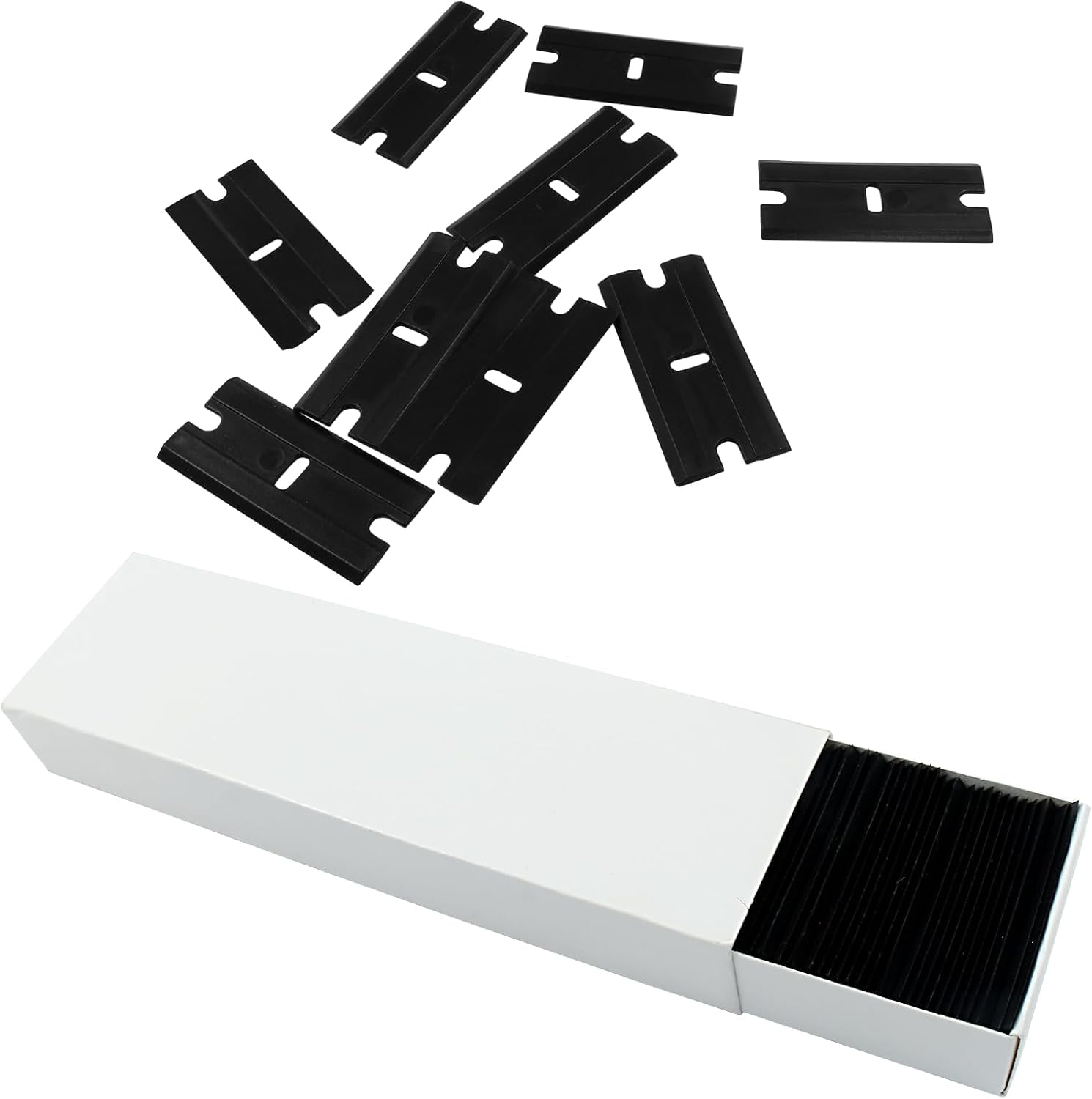 EXLEAF 200Pcs Plastic Razor Blades,Double Edged Plastic Blades,Safety ...