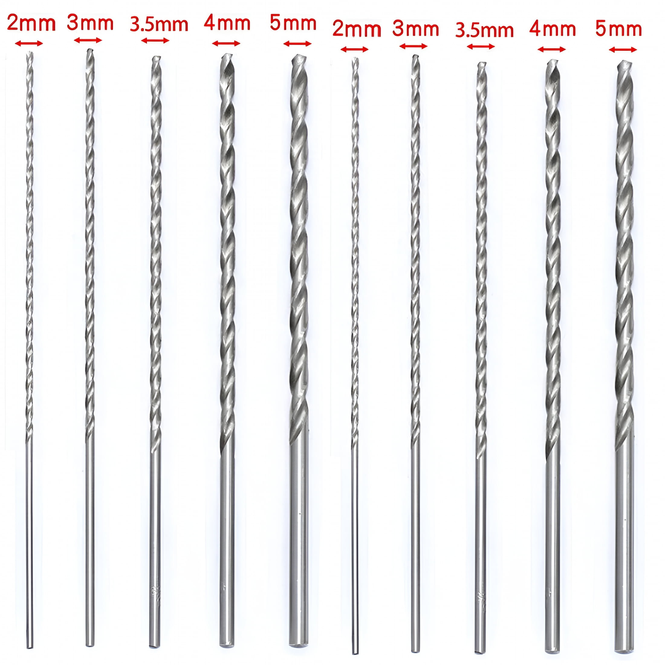 EXLEAF 2026 New 10Pcs Extra Long Hss High Speed Steel Drill Bit Set 2Mm ...