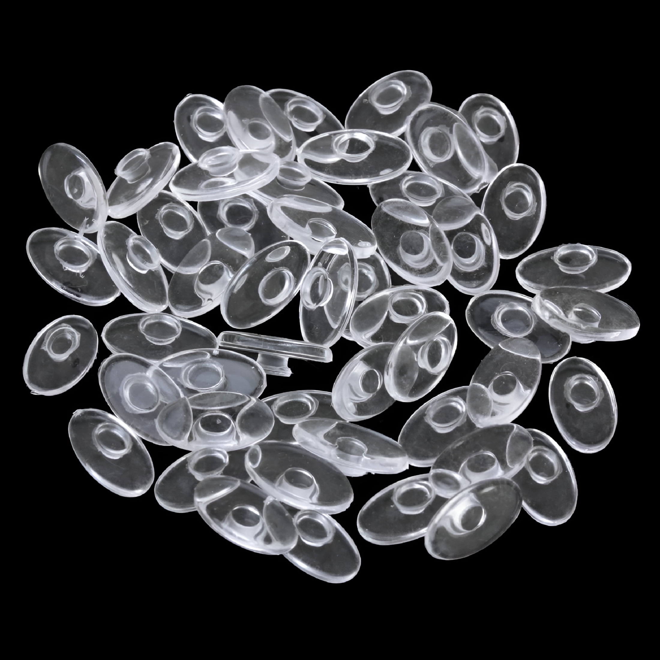 EXLEAF 25 Pairs Oval Shape Silic Glasses Eyewear Push in Nose Pads ...