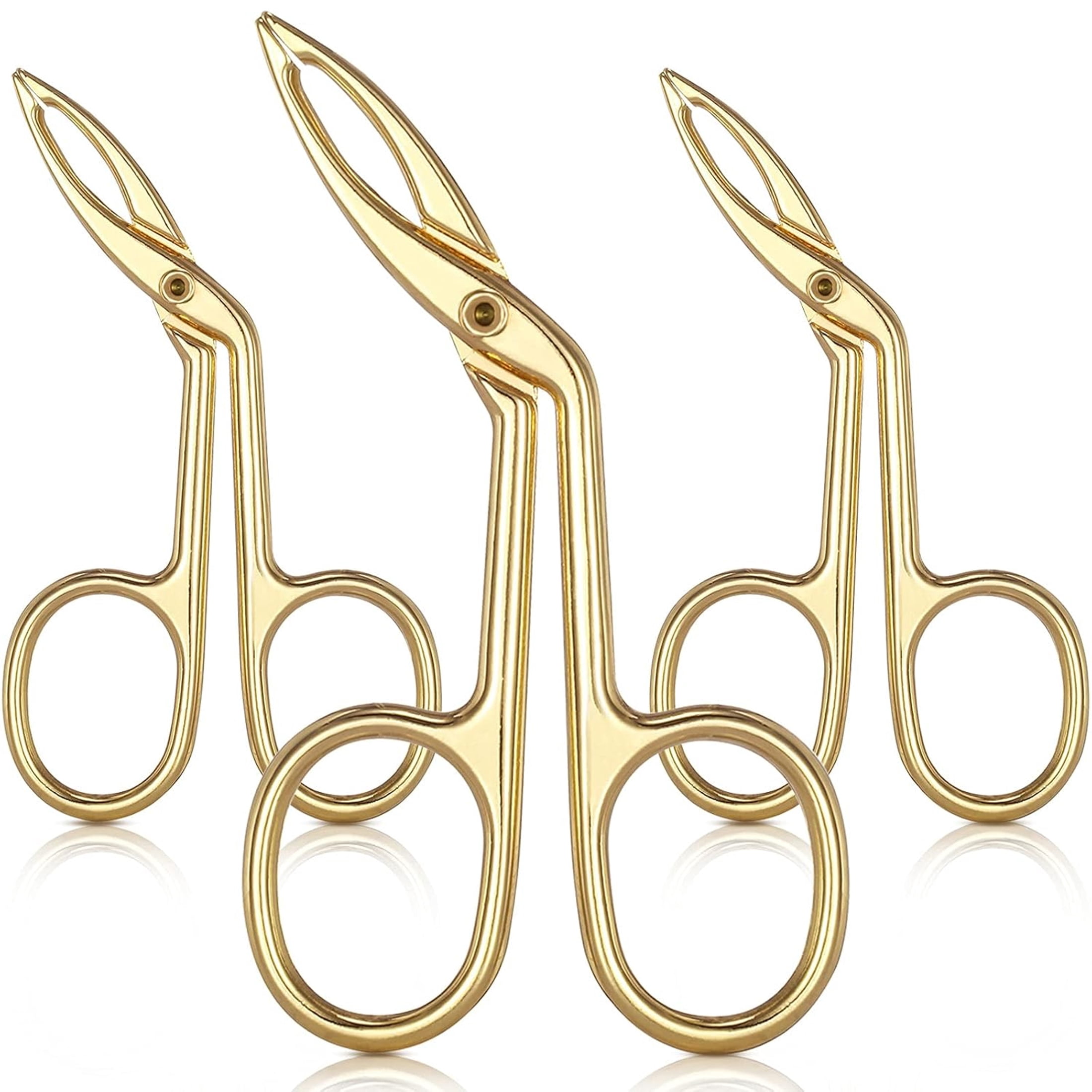 EXLEAF 3 Pcs Eyebrow Scissor Tweezers with Handle Flat Straight Tip ...