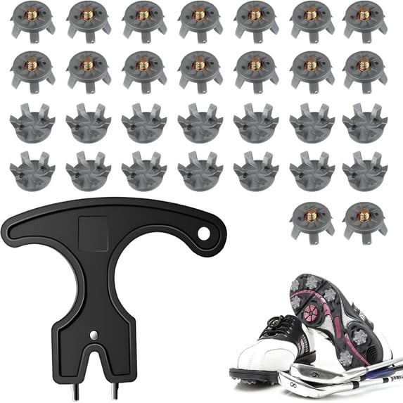 EXLEAF 30-PCS Golf Spikes Set with Wrench, Golf Shoe Spikes ...