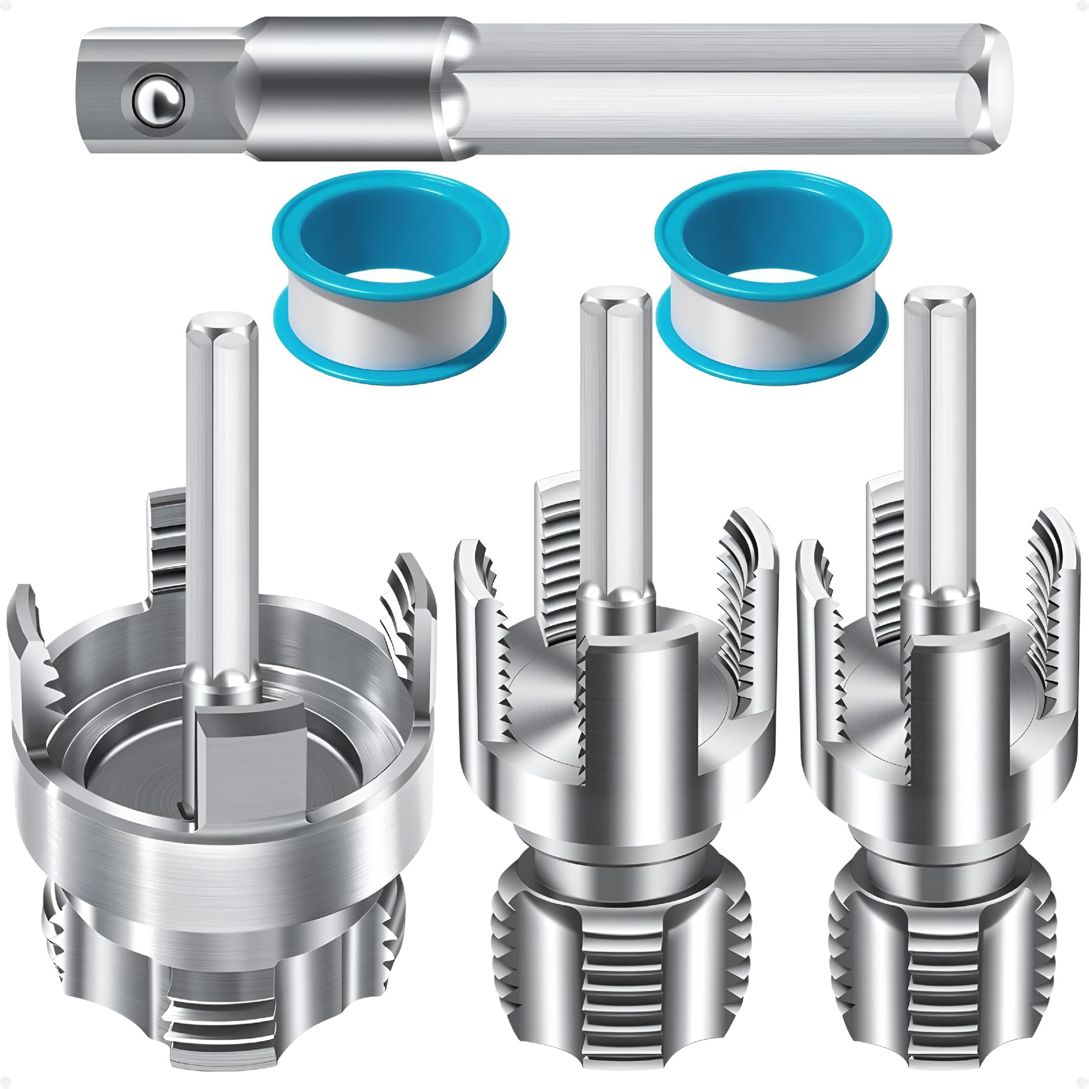 EXLEAF 3PCS Internal & External Pipe Threading Tool Set, 1/2'' 3/4'' 1 ...
