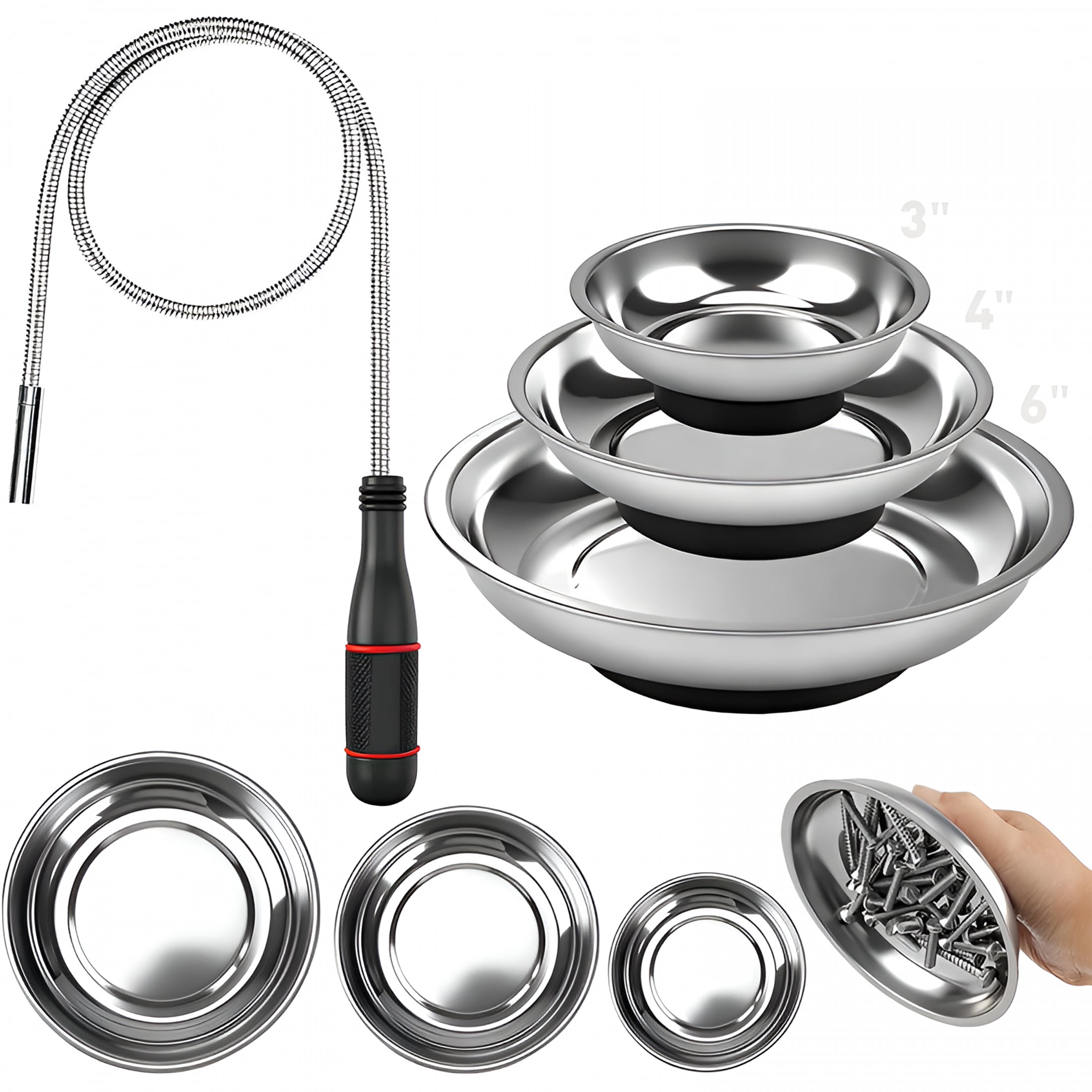 EXLEAF 4 Pack Telescoping Magnetic Pickup Tool with 3in 4in 6in ...