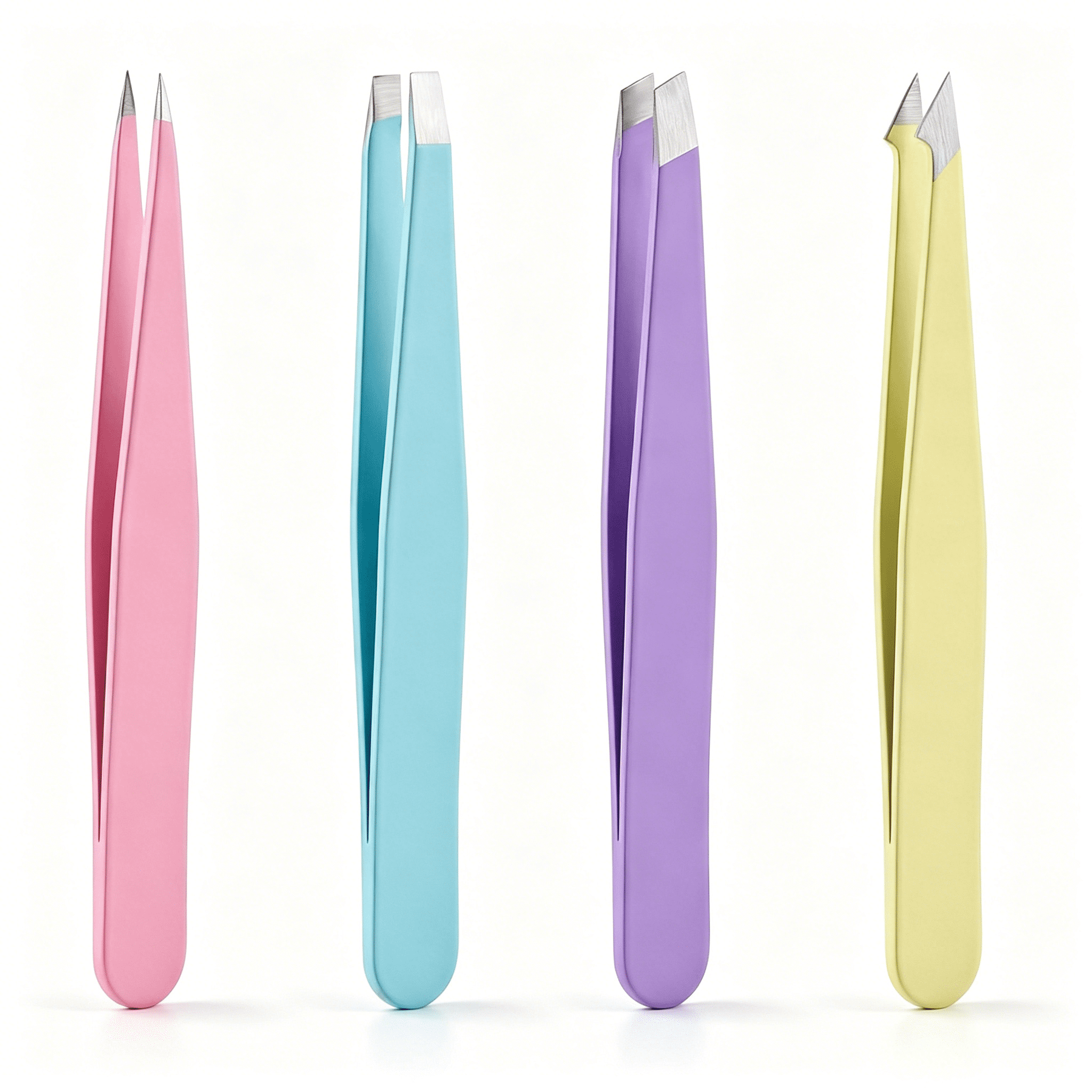EXLEAF 4Pcs Tweezers Set for Women, Stainless Steel Eyebrow Tweezers ...