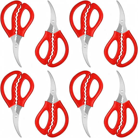 EXLEAF 8Pcs Seafood Scissors Crab Scissors Seafood Shears ...