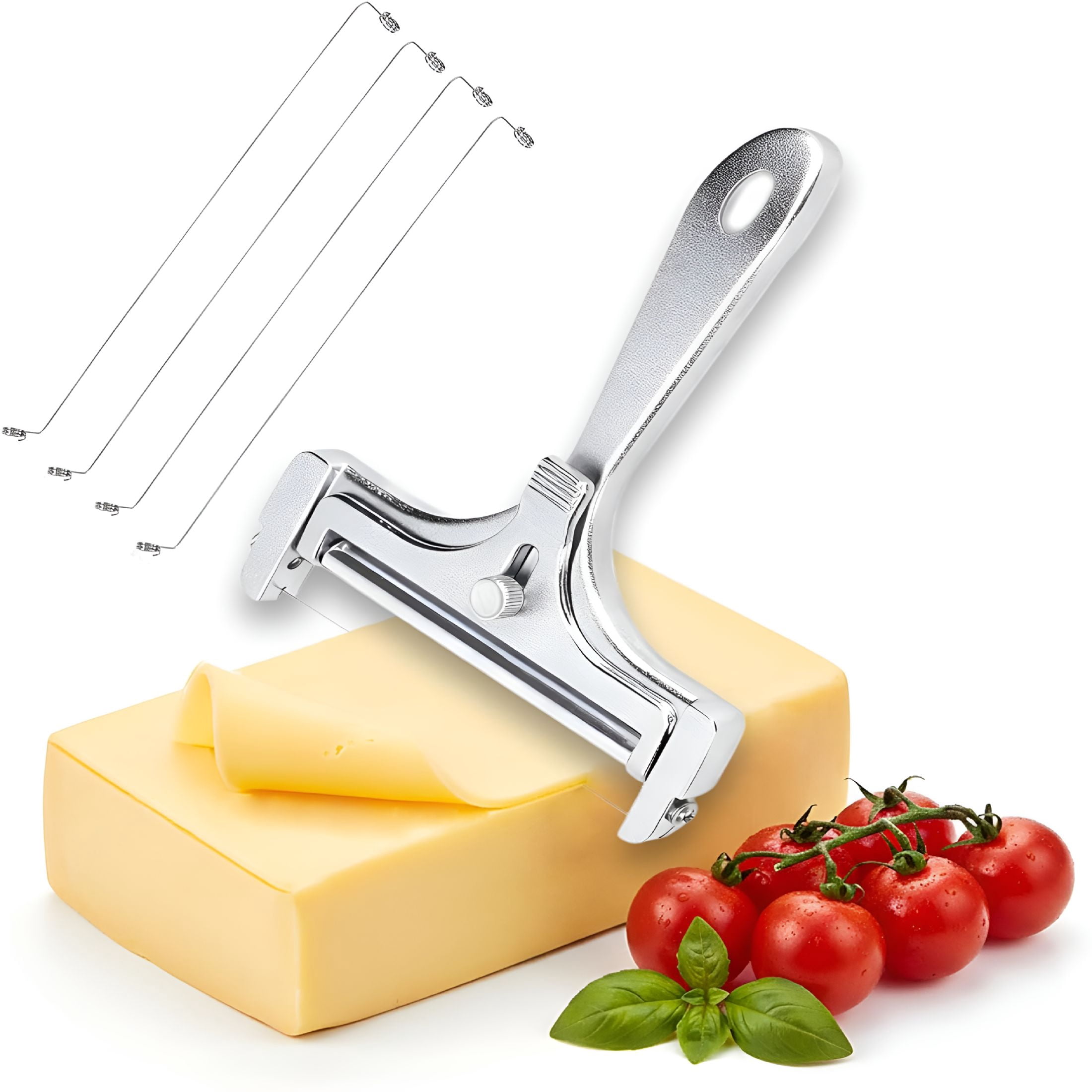 EXLEAF Adjustable Wire Cheese Slicer for Block Cheese,Handheld ...