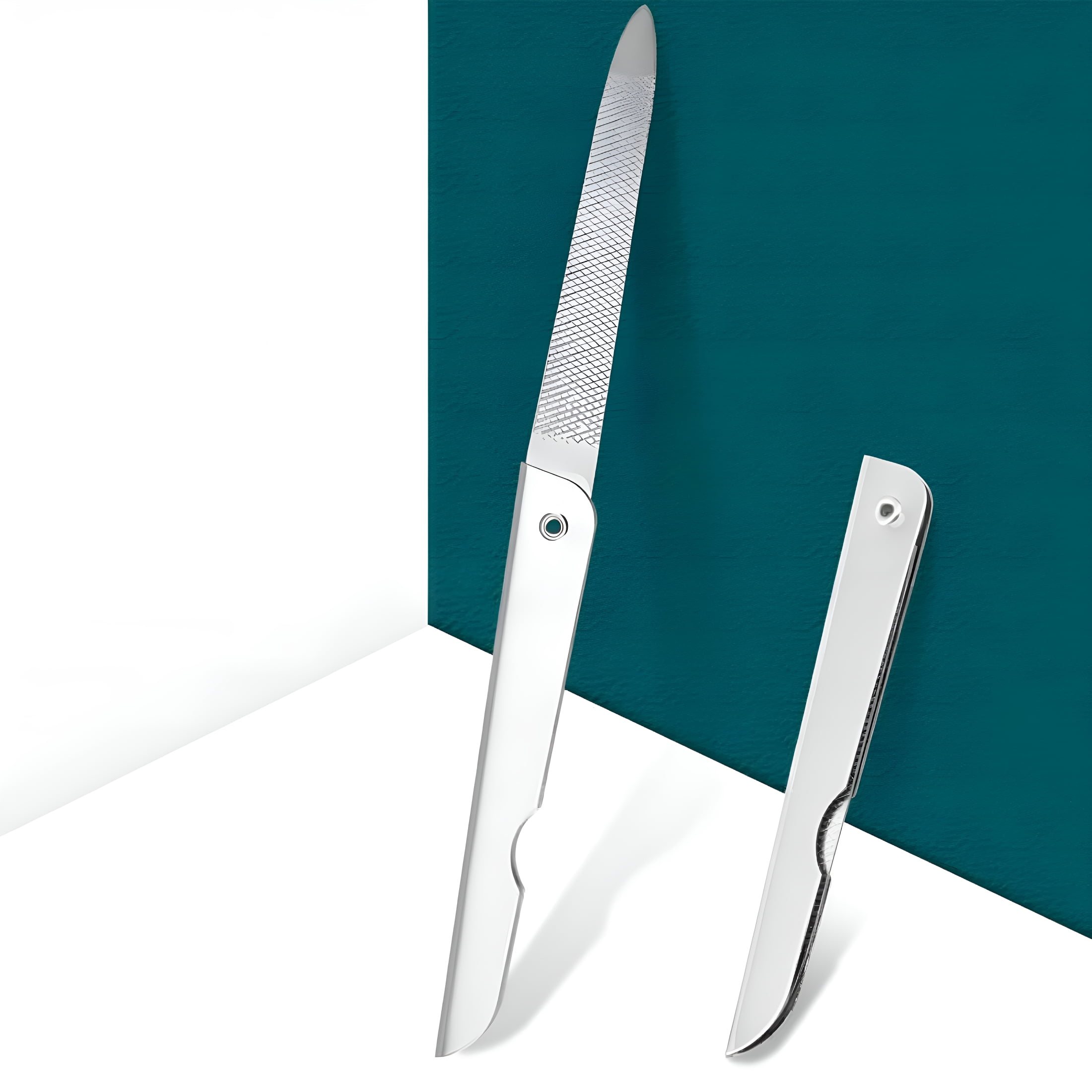 EXLEAF Folding Nail File Metal Grinding Stainless Steel Manicure ...