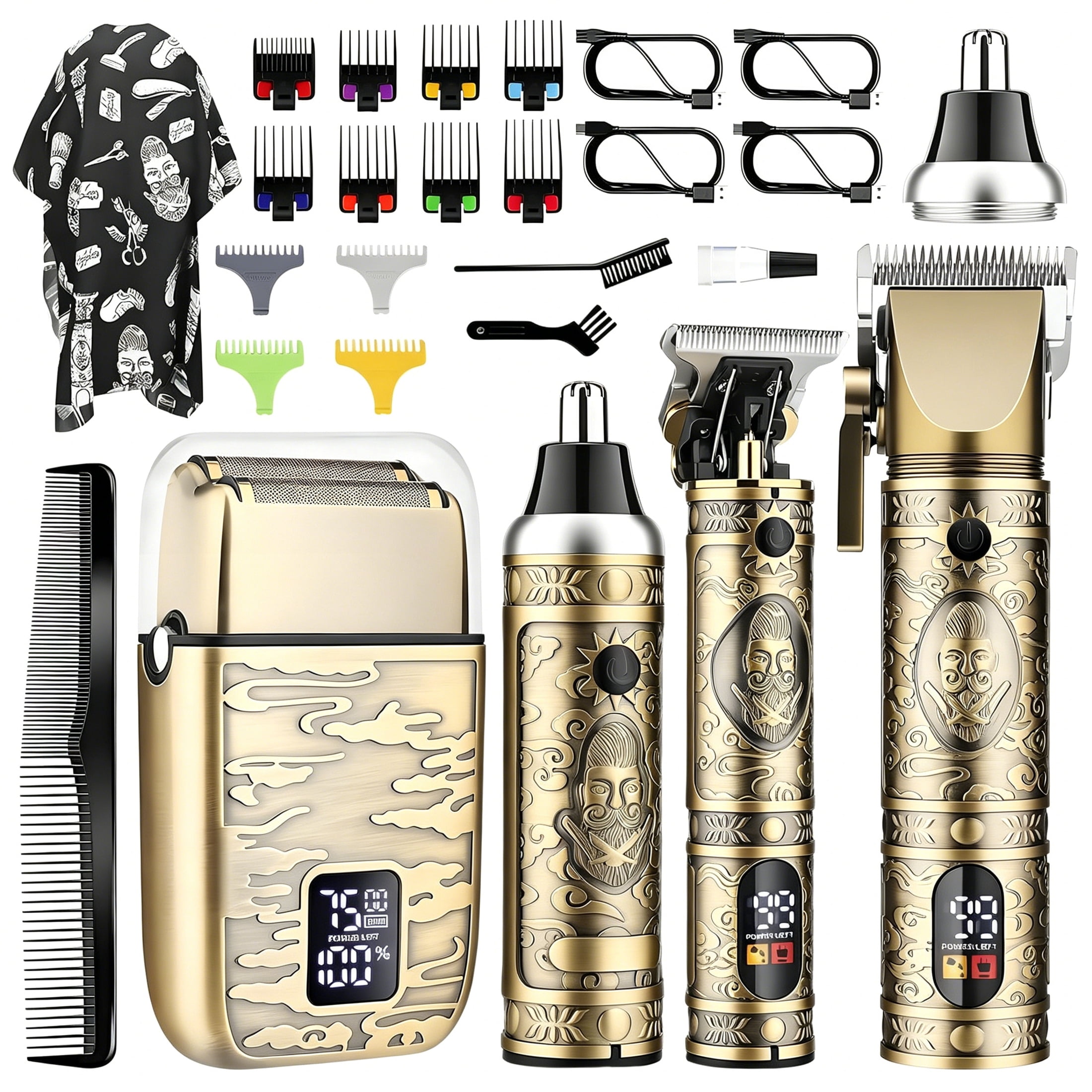 EXLEAF Hair Clipper Kit for Men,Professional Cordless Grooming Kit with ...