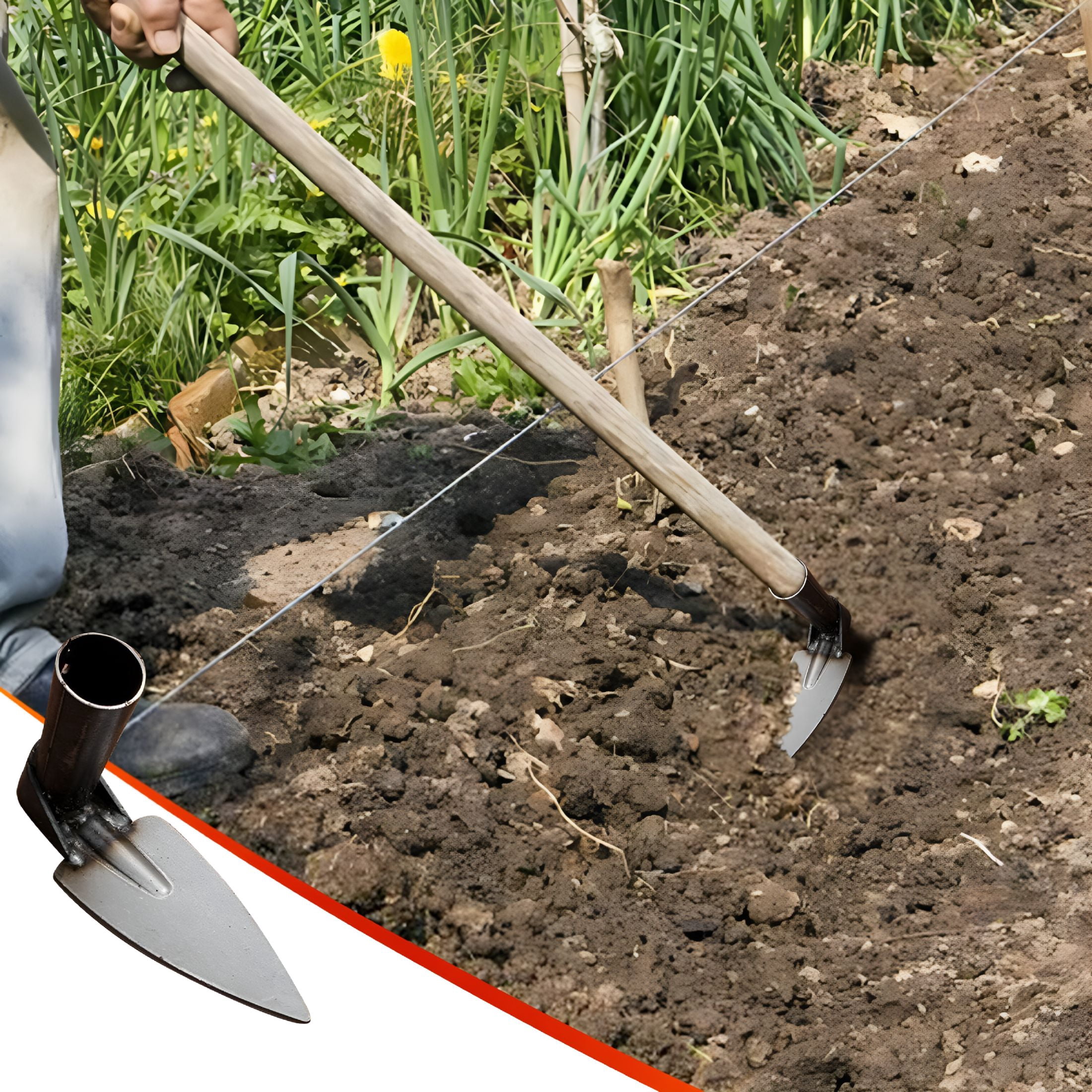 EXLEAF Hoe Garden Tool,All-Steel Hardened Hollow Hoe Heavy Duty Action ...