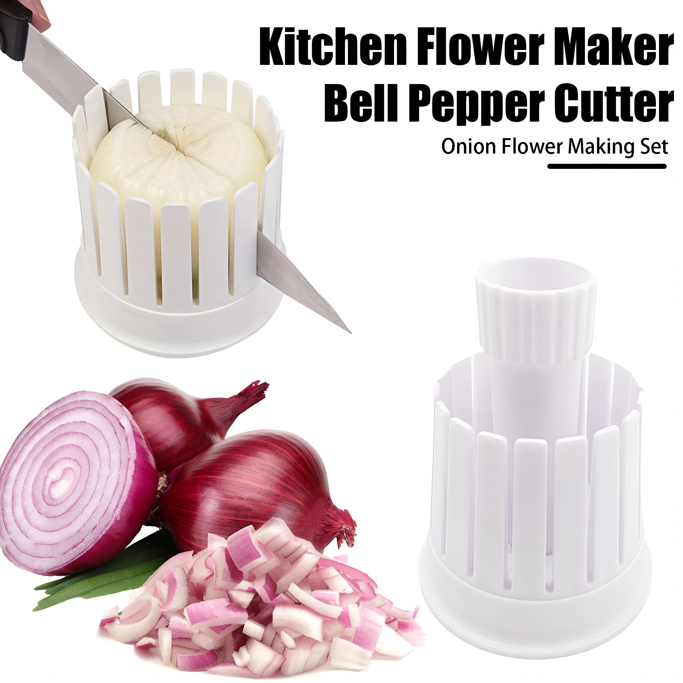 EXLEAF Onion Cutter Blossom Maker All-In-One Flower Making Kit Chef ...