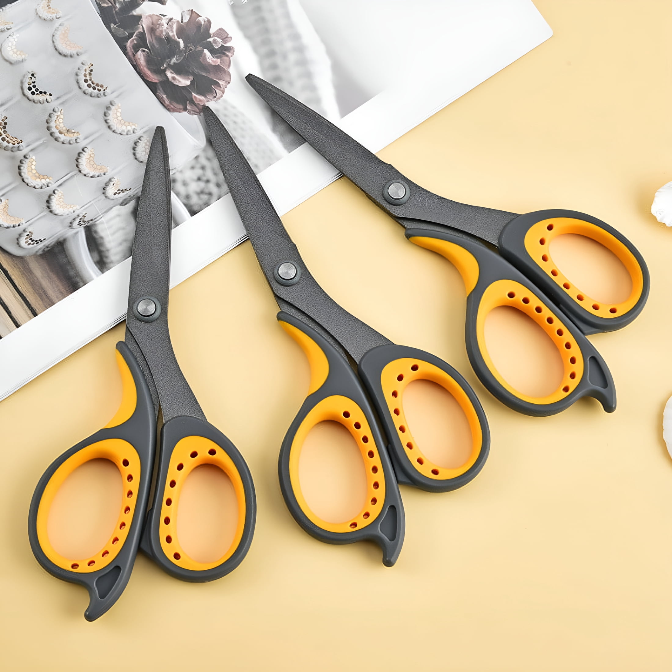 EXLEAF Professional Sharp Fabric Scissors - Titanium Coated Forged ...