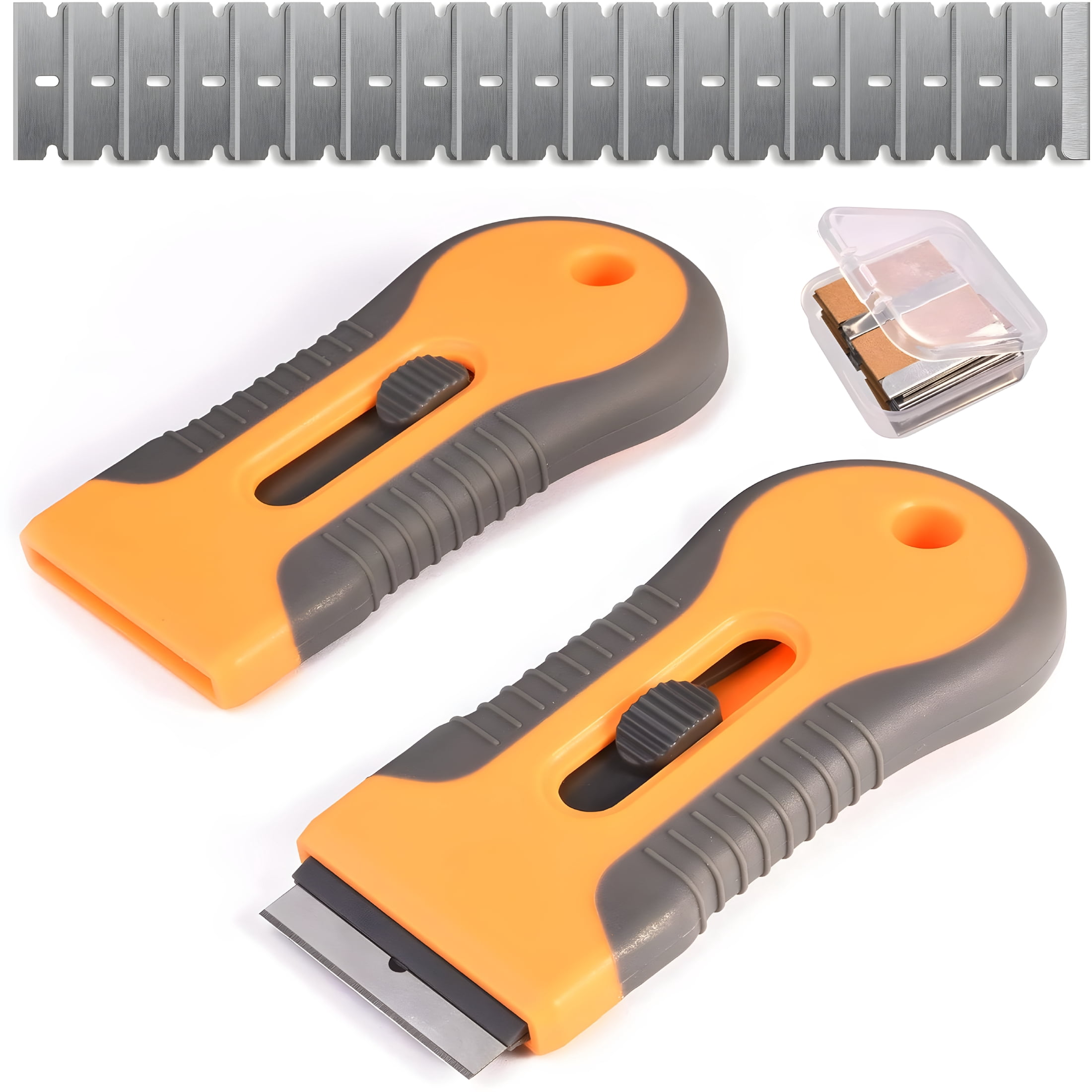 EXLEAF Razor Blade Scraper, 2 Pcs Plastic Retractable Razor Scraper ...