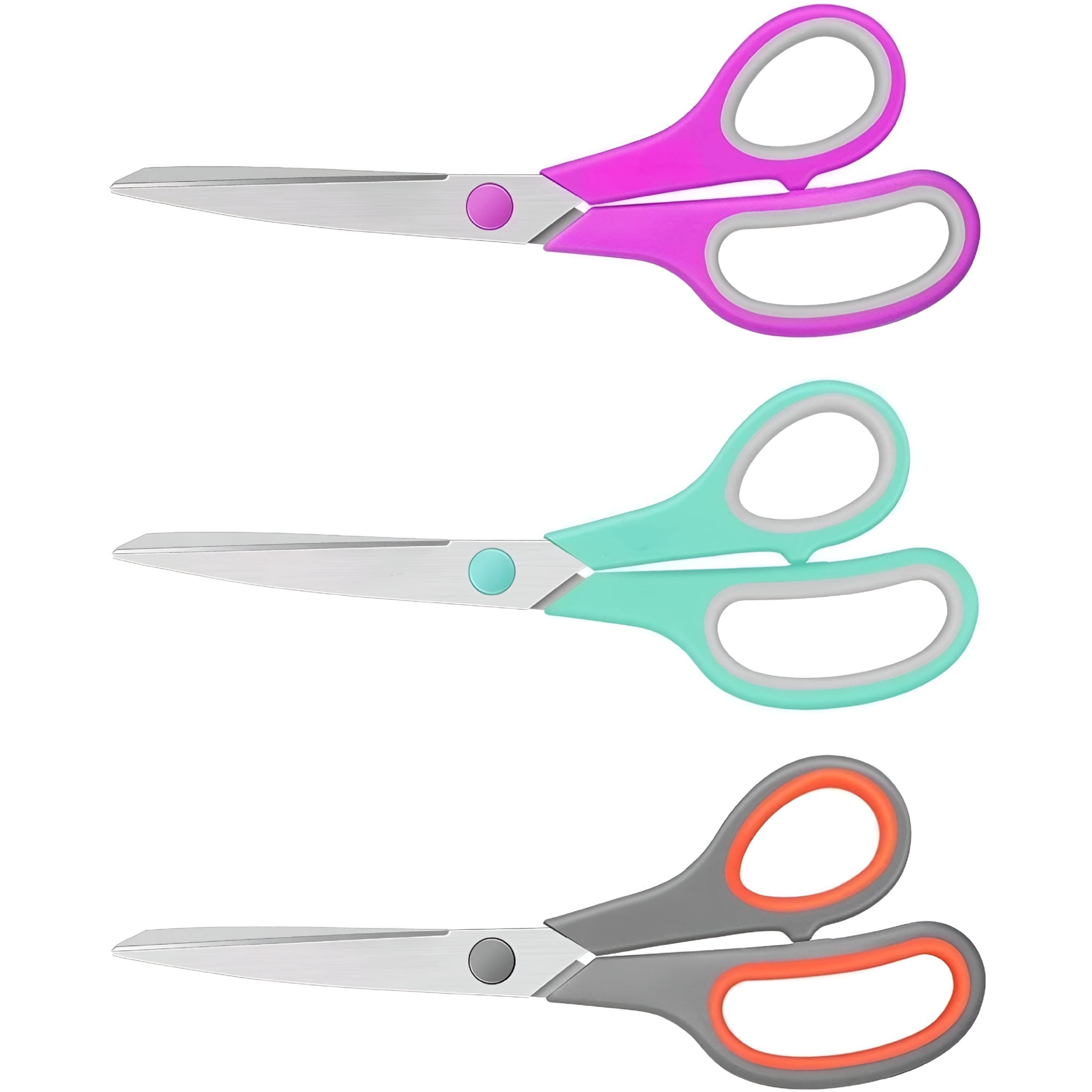 EXLEAF Scissors, 8" All Purpose Scissors 3-Pack, Ultra Sharp 2.0Mm ...
