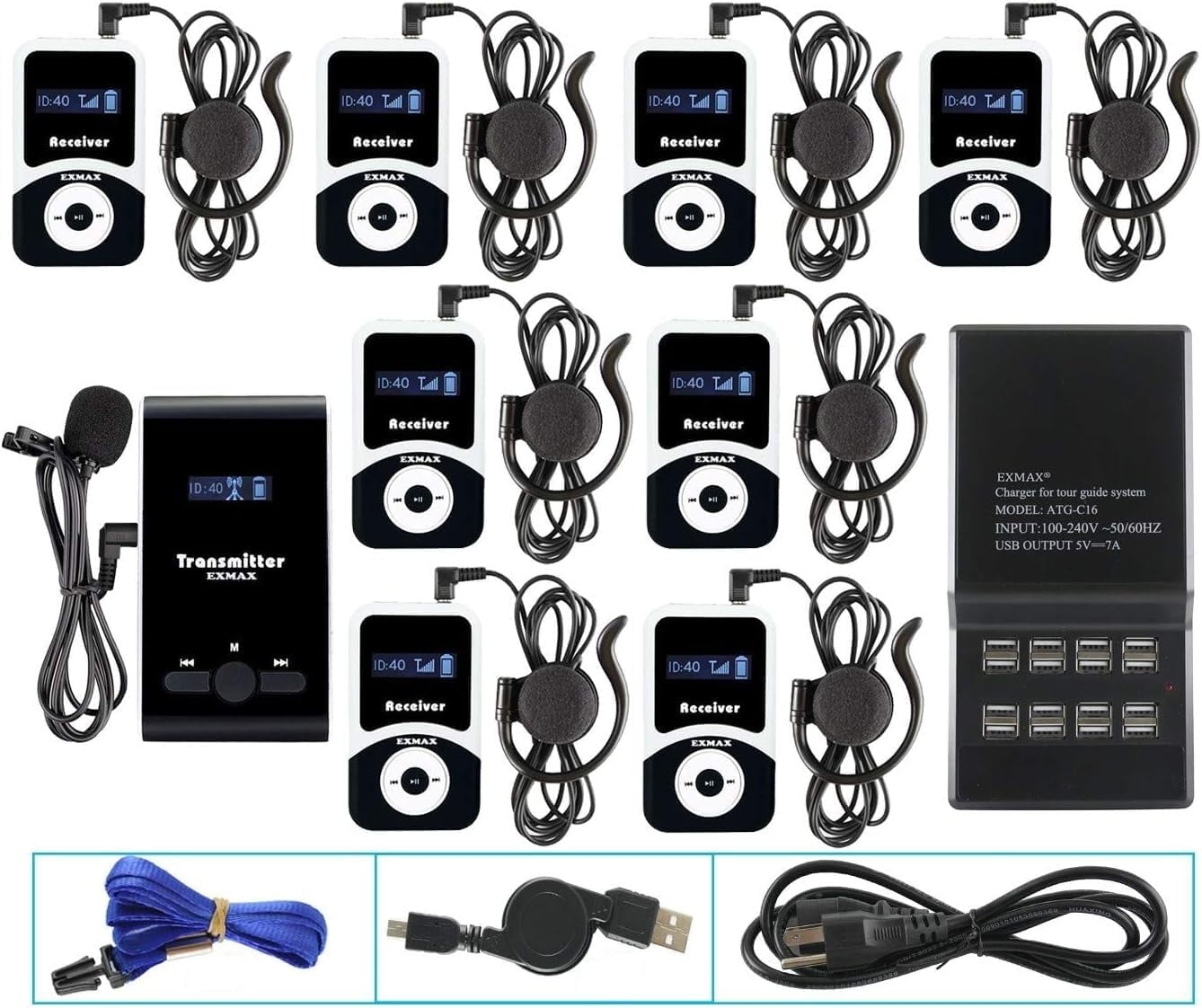 EXMAX® EX-100 Wireless Tour Guide System Translator Device for ...