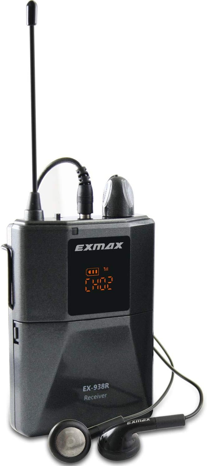 EXMAX EX-938 Wireless Headset Microphone Tour Guide System Interpreter Transmitter Translator in ...