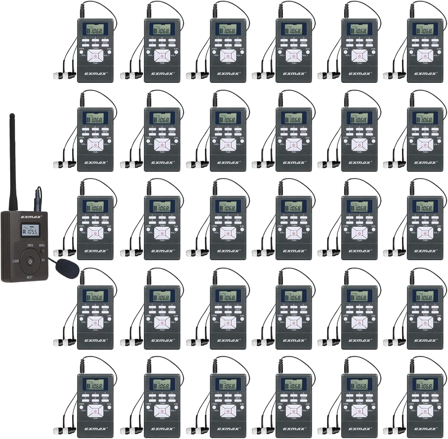 EXMAX EXG-108 Live Translator Device Wireless Microphone FM Radio ...