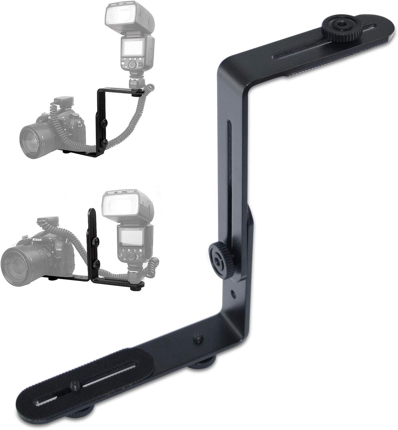 EXMAX® Metal Aluminum Alloy L-Shape Camera Flash Bracket Flashlight ...