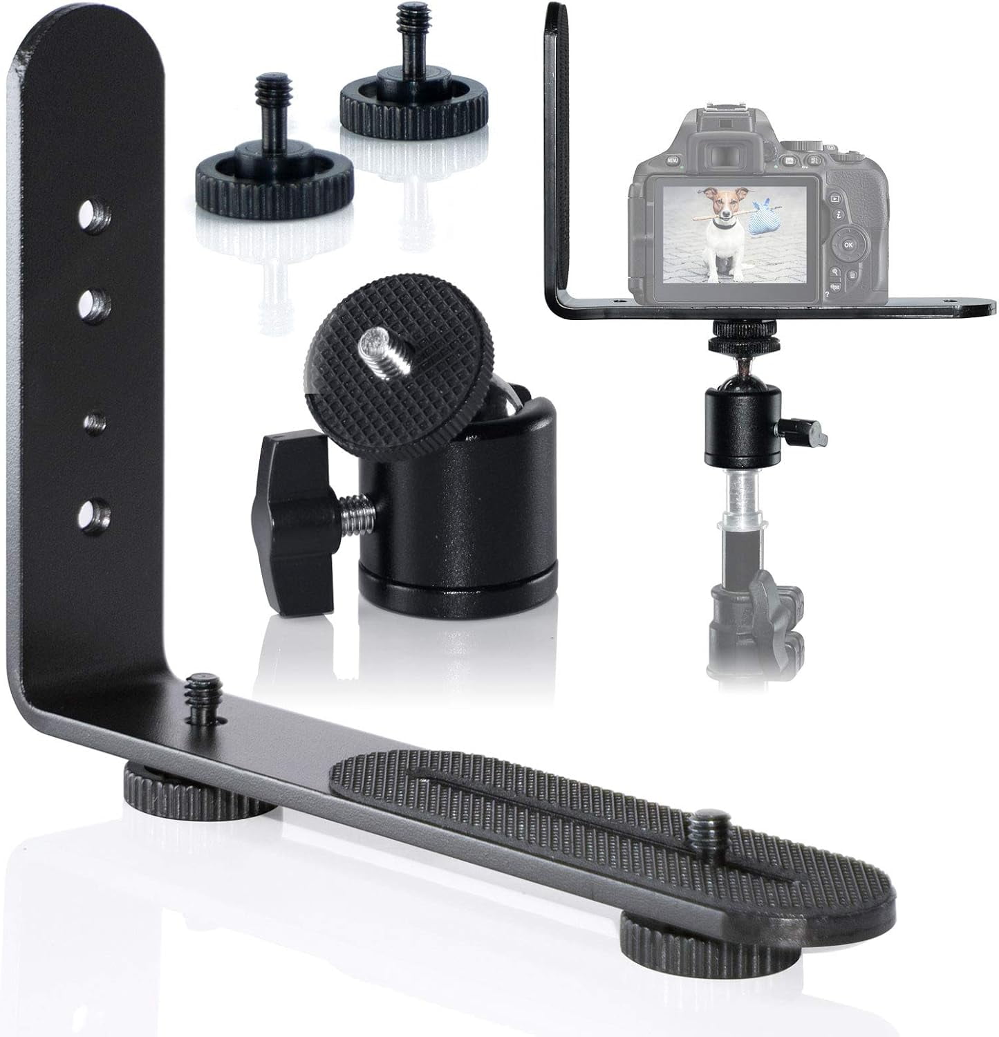 EXMAX® Metal Aluminum Alloy L-Shape Flash Light Camera Bracket Holder 1 ...