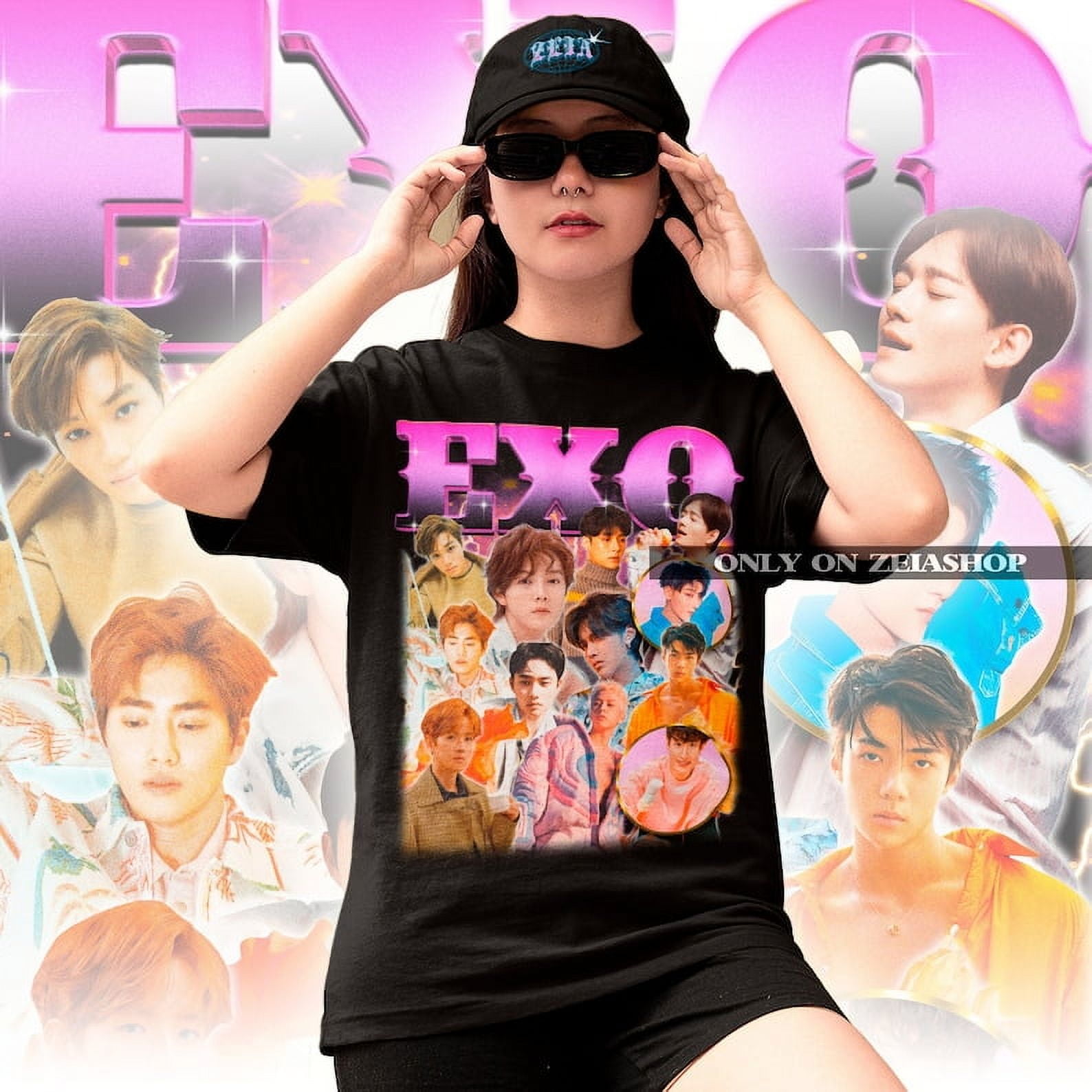 EXO Retro Bootleg Shirt - K-Pop Inspired Tee - Walmart.com