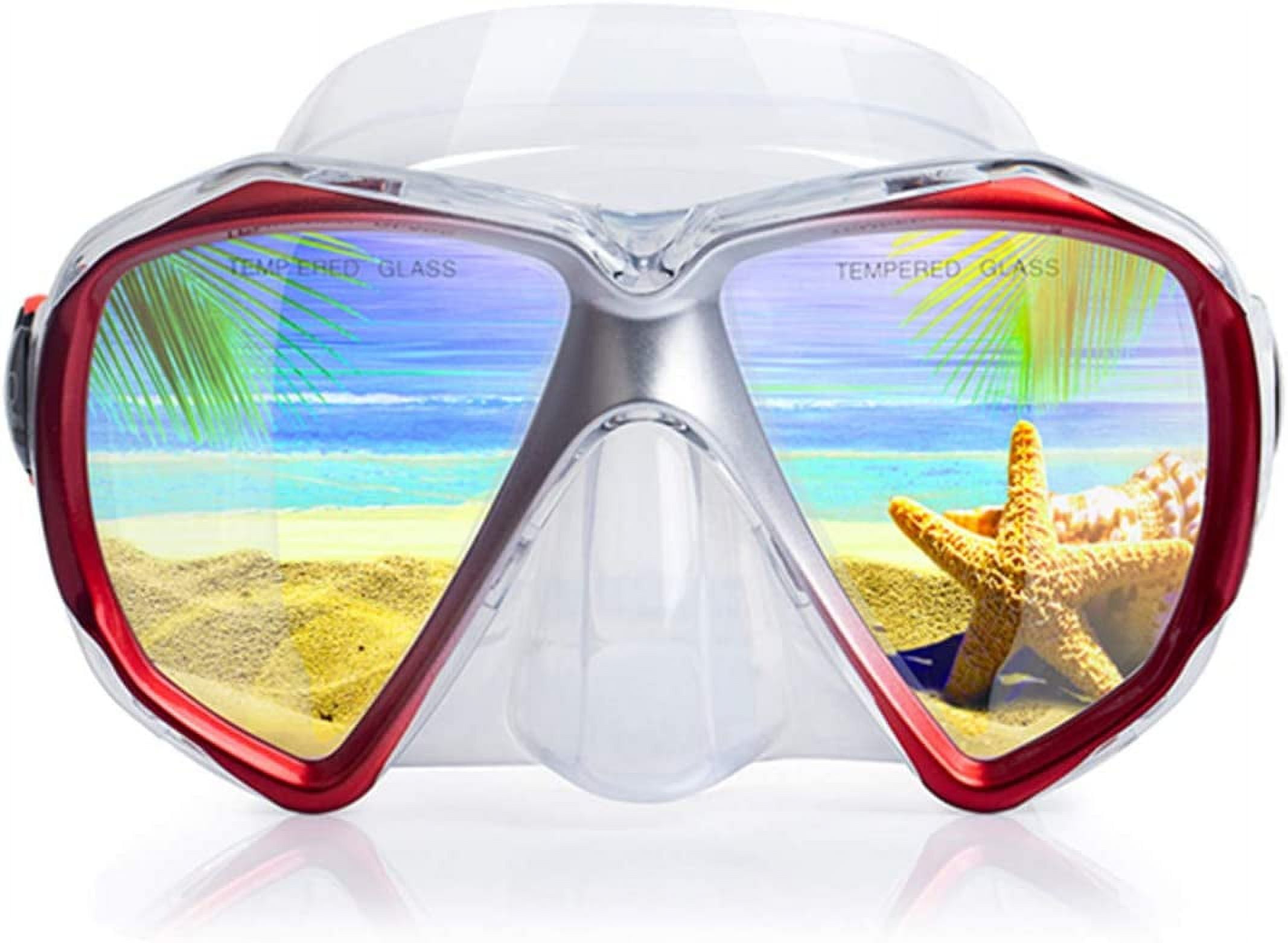 EXP VISION Panoramic HD Scuba Swim Mask Red Scuba Diving And Snorkeling ...