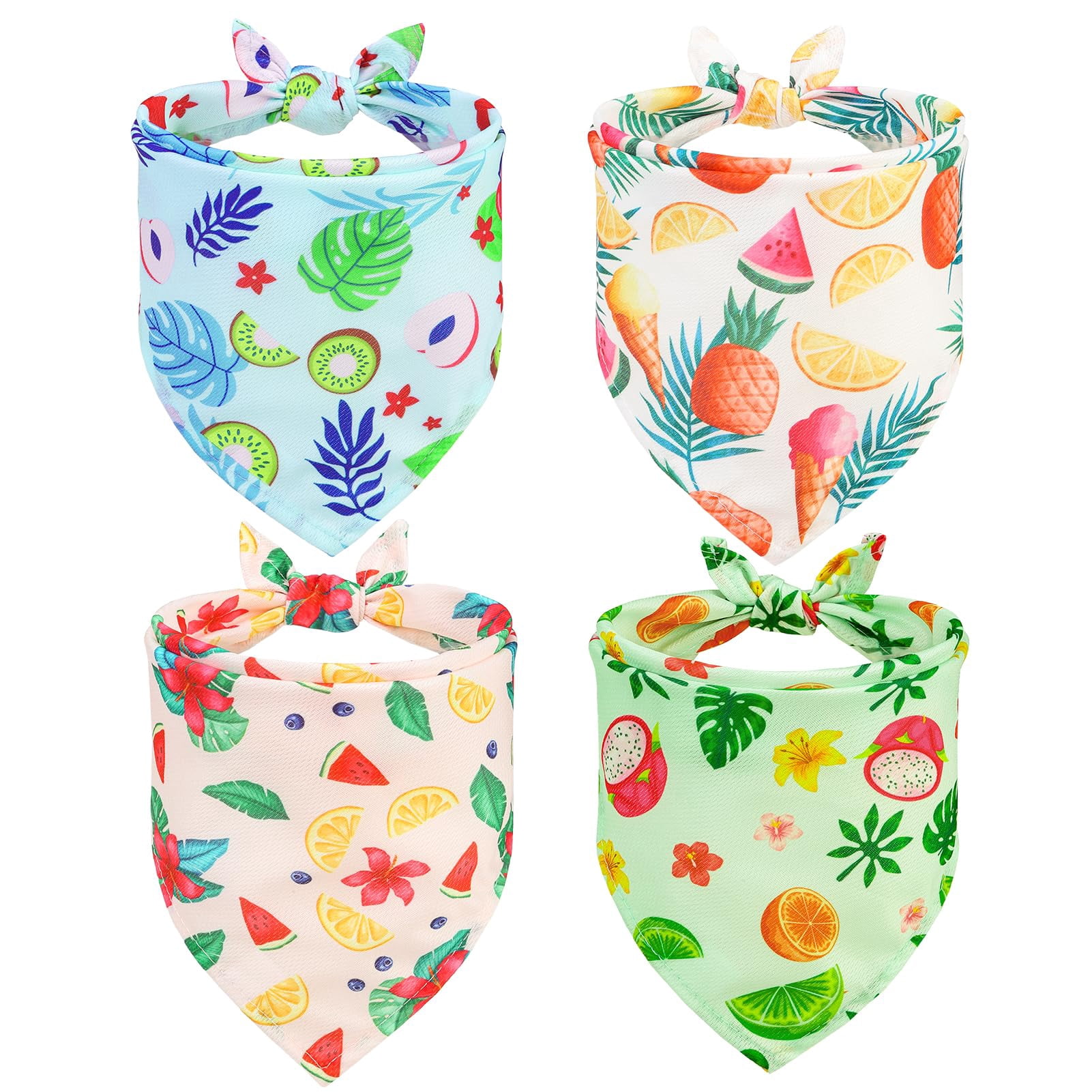 EXPAWLORER Dog Cooling Bandana - 4 Pack Hawaii Dog Bandanas, Summer ...