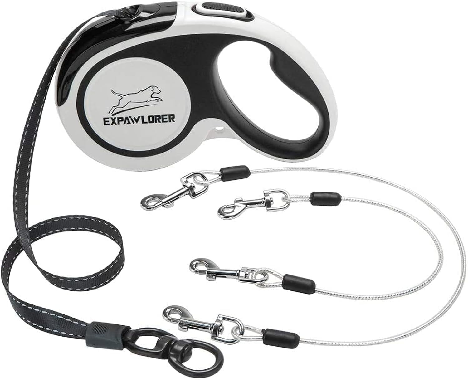 EXPAWLORER Retractable Double Dog AKF18 Leash - Chew Proof, 2 No Tangle ...