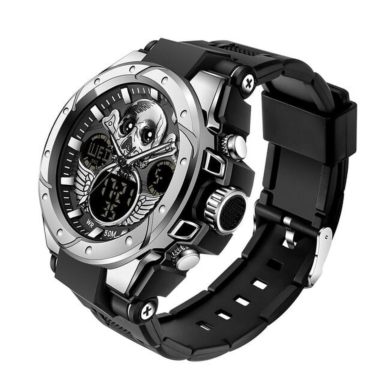 Explojoy Men's Dual Display Sports Watch – 5ATM Waterproof Quartz ...