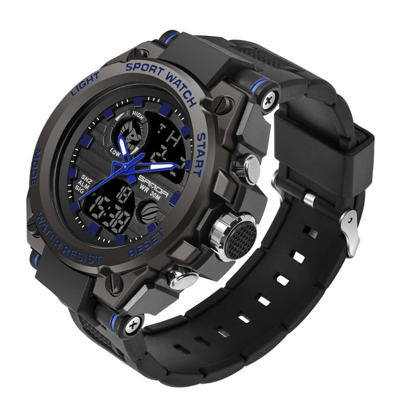 EXPLOJOY Men's Large Dial Sport Watch – Dual Display, Waterproof ...