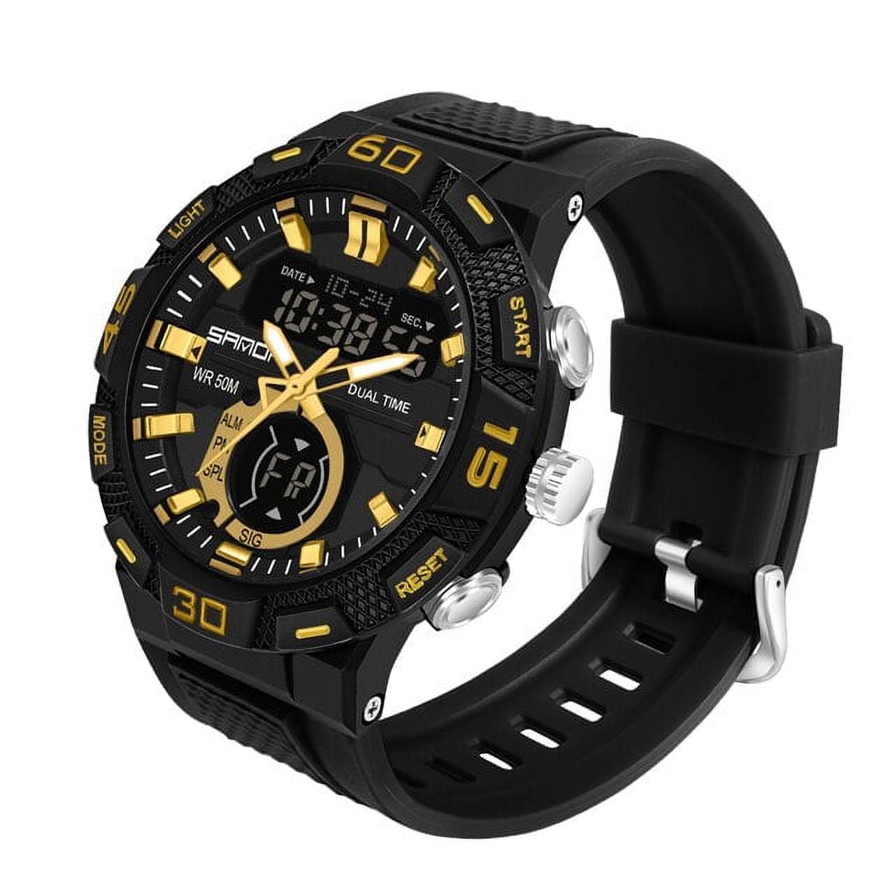 EXPLOJOY Men's Military Sport Watch – Dual Display Quartz Digital LED ...