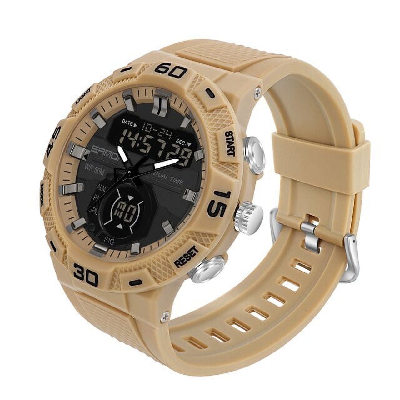 EXPLOJOY Men's Military Sport Watch – Dual Display Quartz Digital LED ...