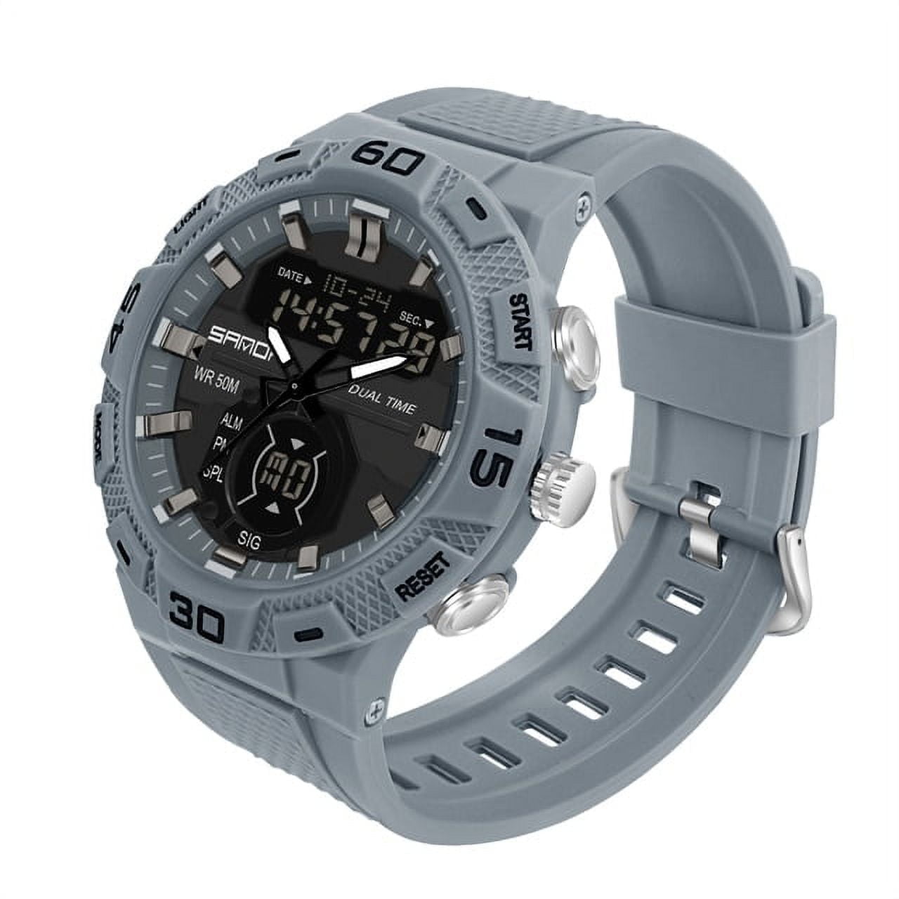 EXPLOJOY Men's Military Sport Watch – Dual Display Quartz Digital LED ...
