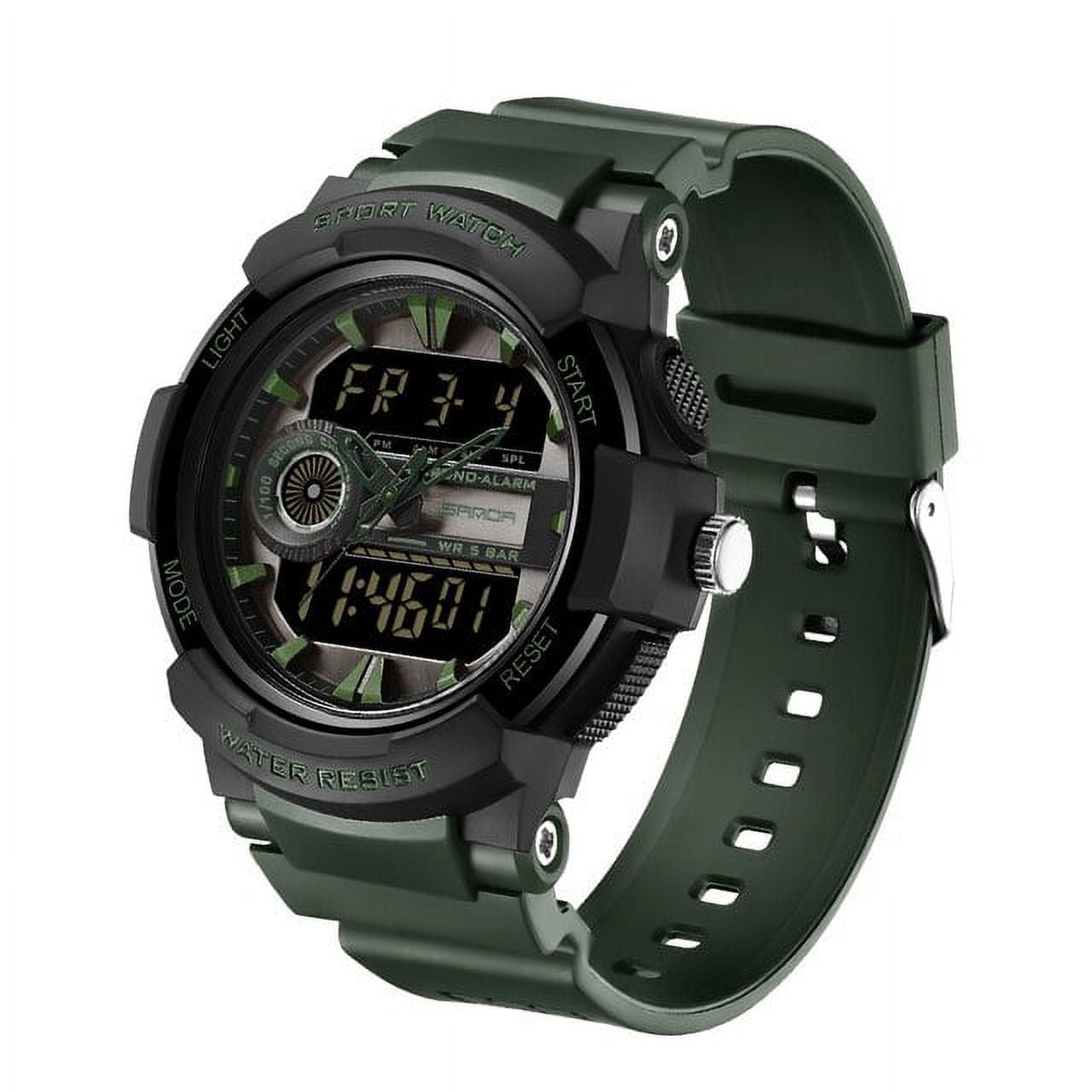 EXPLOJOY Men's Military Sport Watch – Dual Display Quartz Digital ...