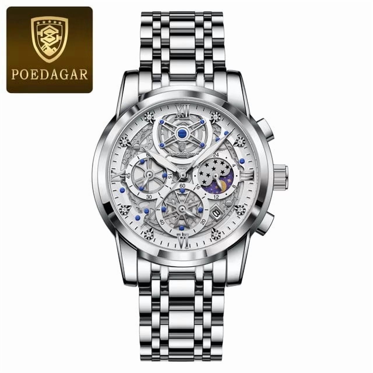 EXPLOJOY Men's Skeleton Quartz Watch – Waterproof, Stainless Steel ...