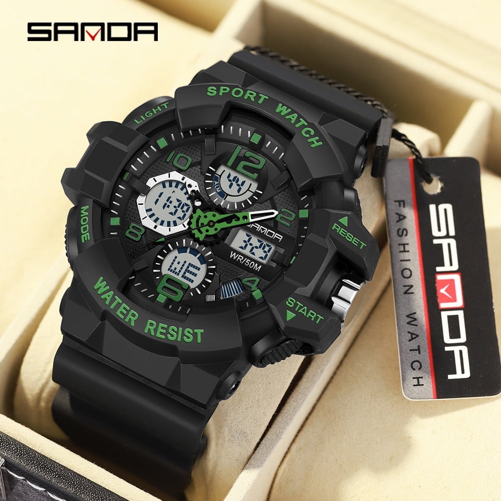 EXPLOJOY Men's Tactical Sport Watch – Dual Display Military Wristwatch ...