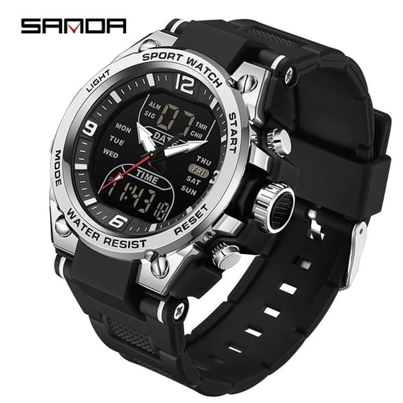 EXPLOJOY Men's Waterproof Digital Watch – Sporty Look, Dual Display ...