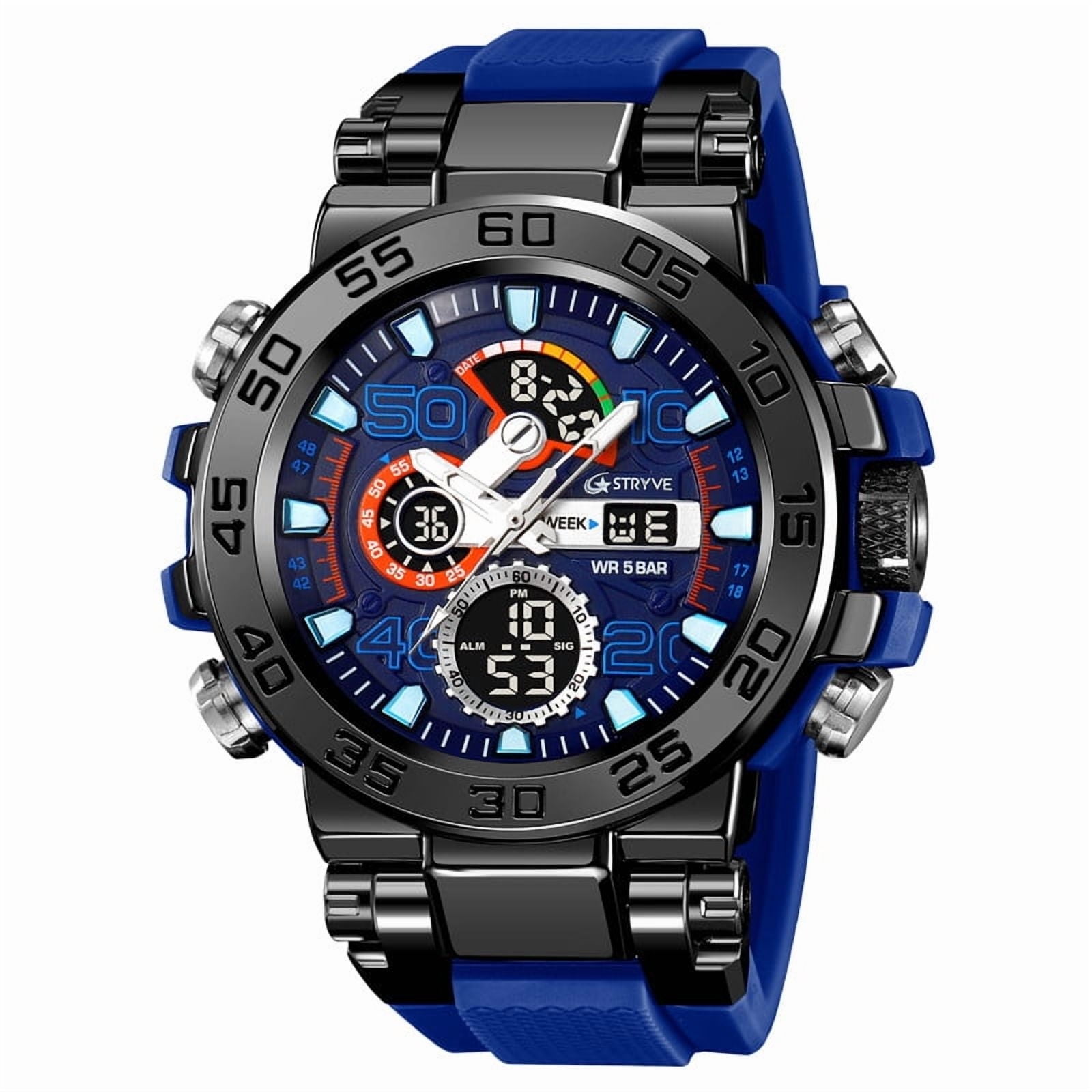 Explojoy Rugged LED Watch – Dual Time Format, Waterproof Build ...
