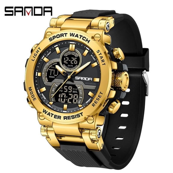 EXPLOJOY Sport Electronic Watch for Men Waterproof Dual Display Alloy ...